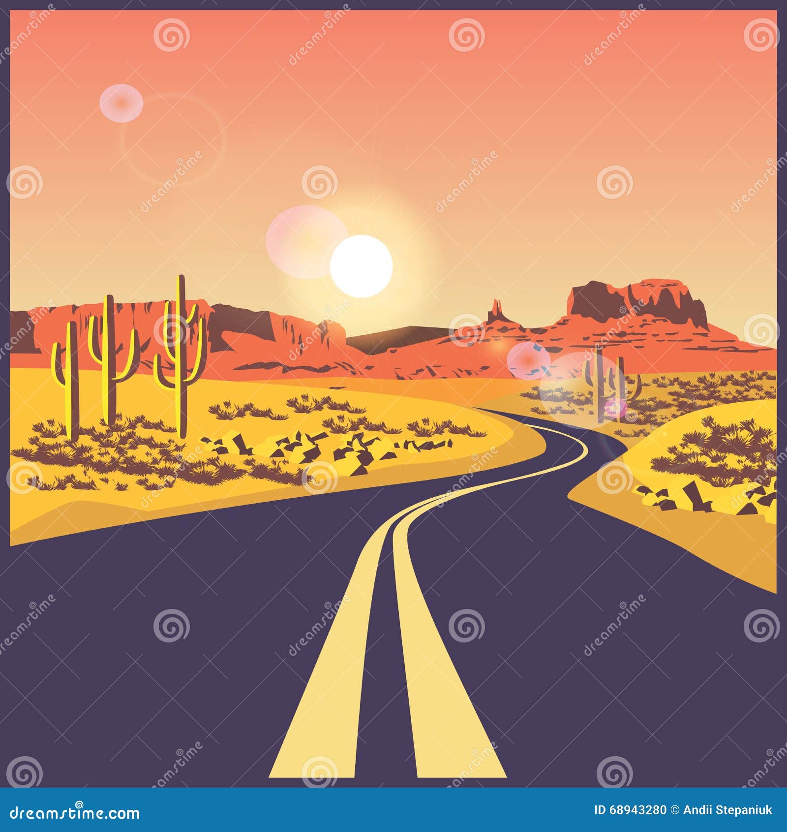 Desert Road Sunrise