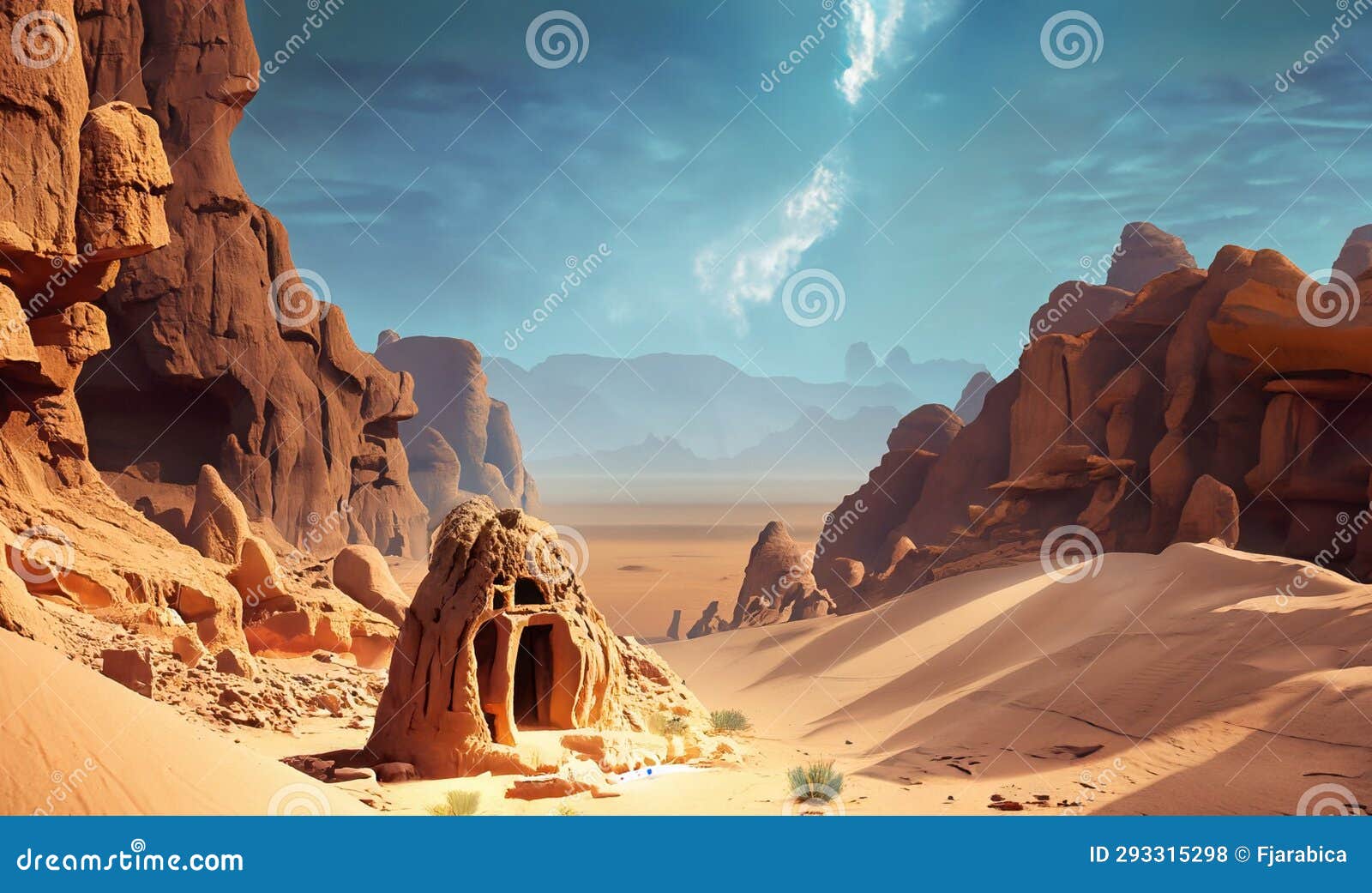 Desert with rocks stock illustration. Illustration of plateau - 293315298
