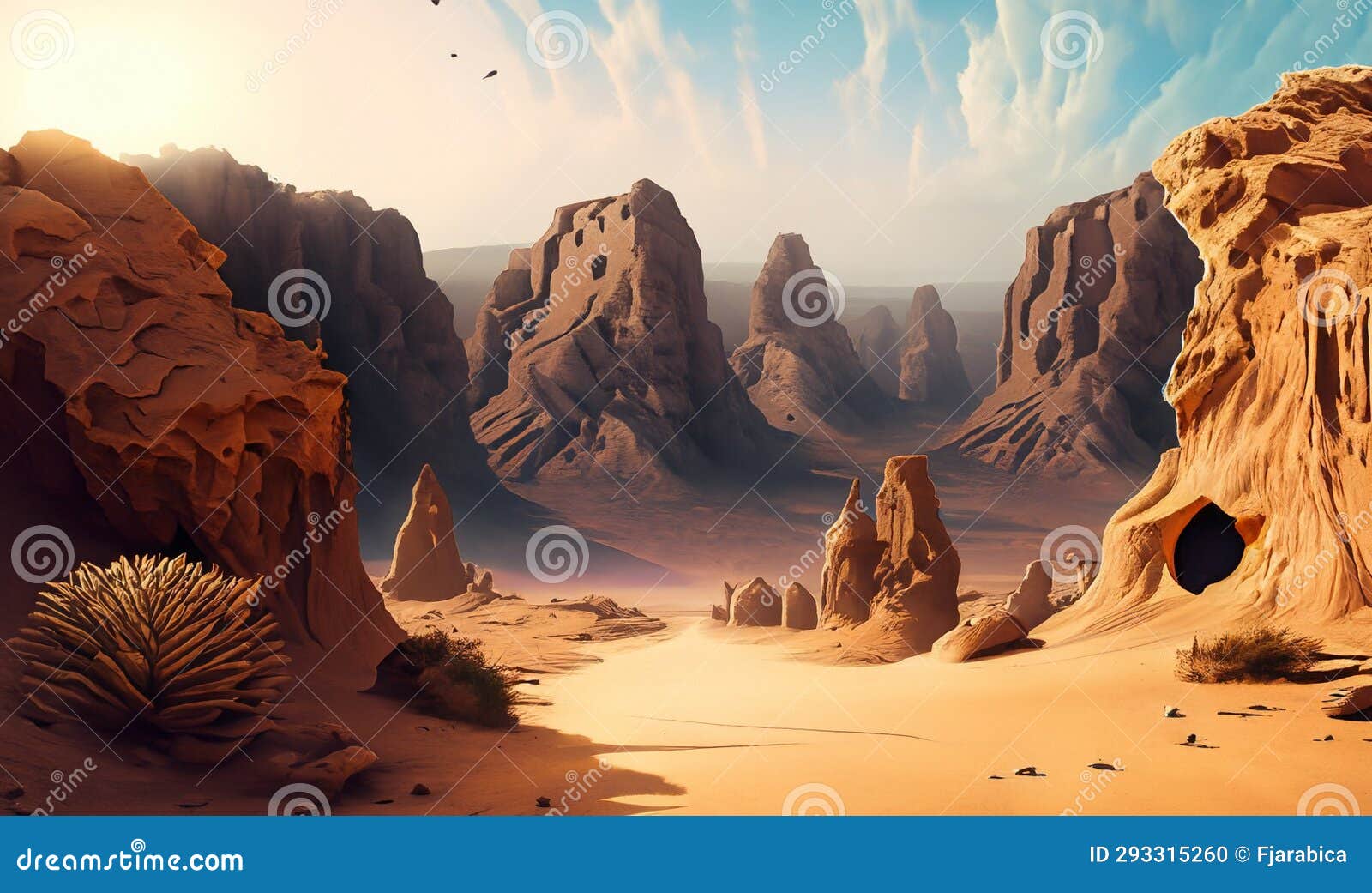 Desert with rocks stock illustration. Illustration of wilderness ...
