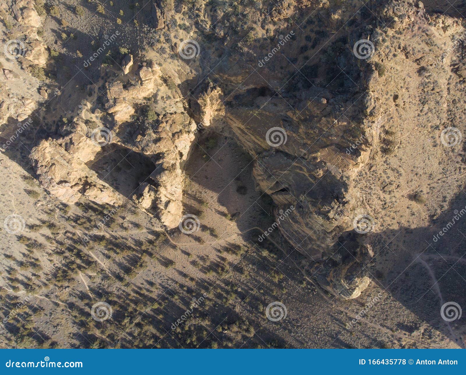 Desert with Rocks, Top View, Texture with Space Stock Photo - Image of ...