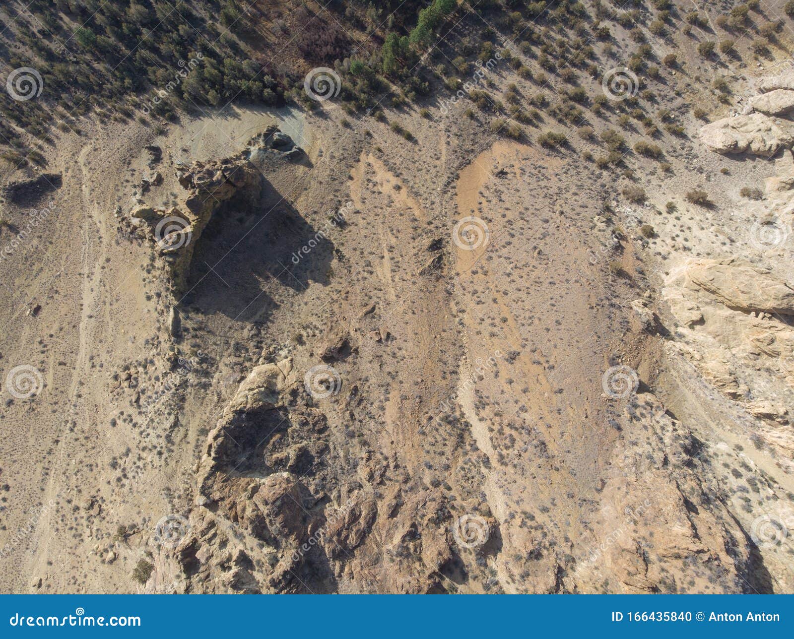 Desert with Rocks, Top View, Texture with Space Stock Photo - Image of ...