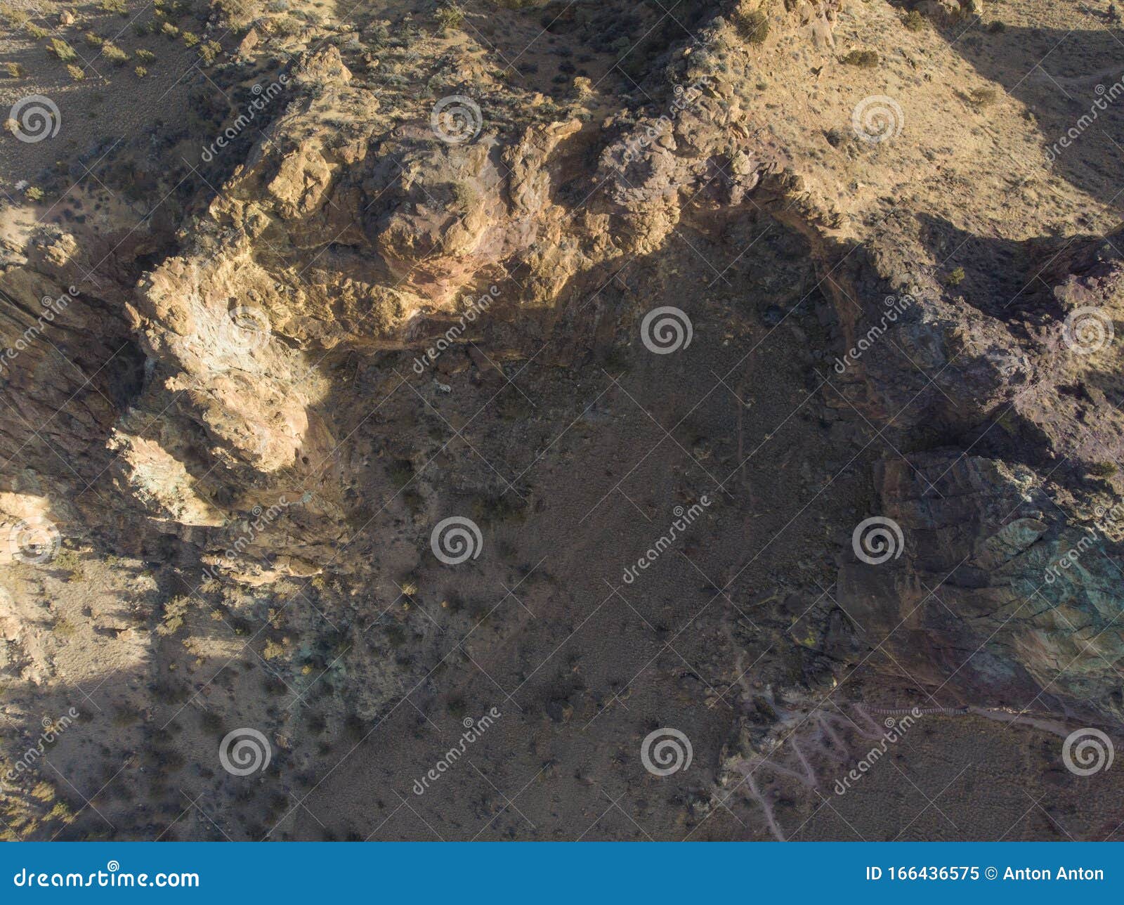 Desert with Rocks, Top View, Texture with Space Stock Image - Image of ...