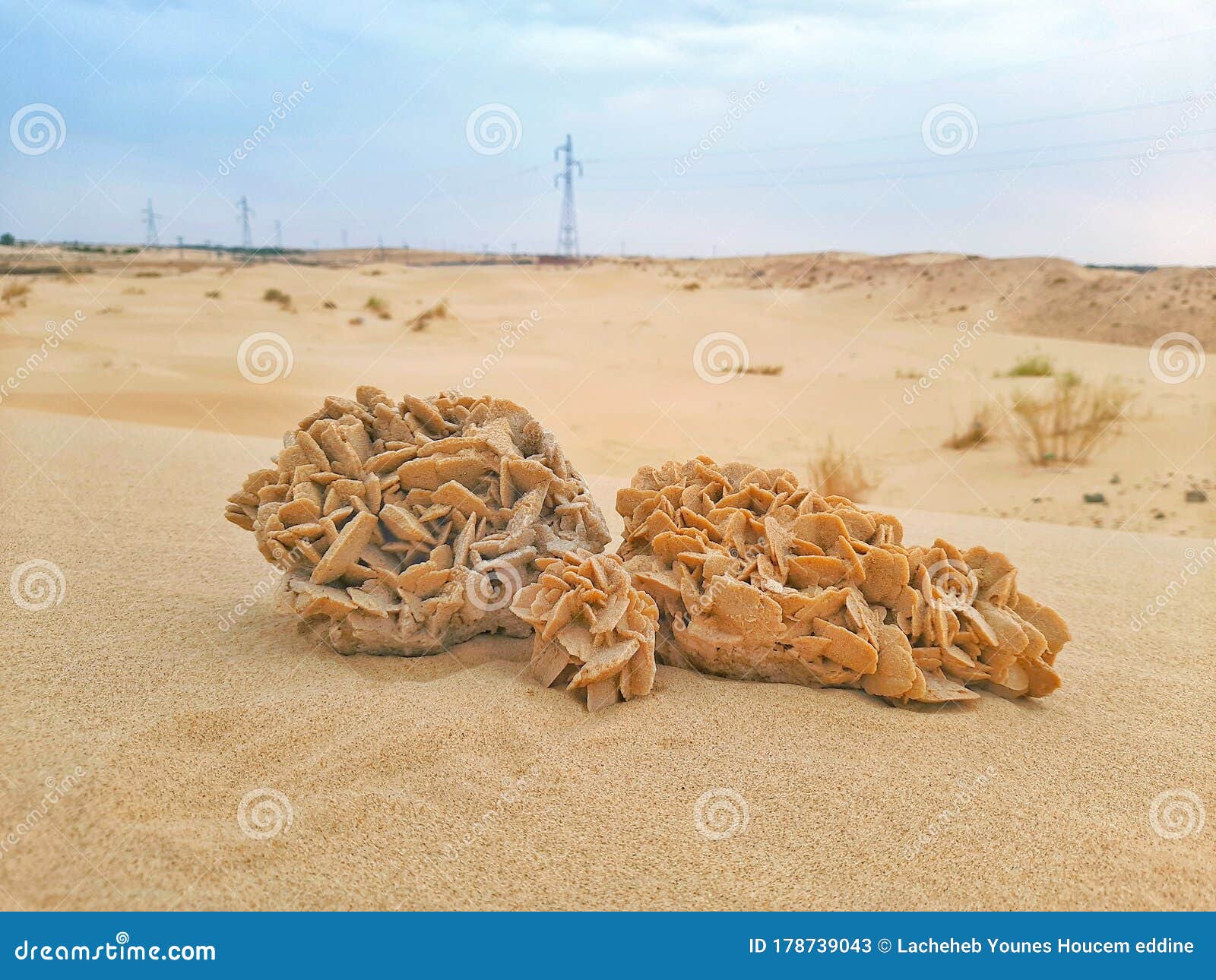 Desert Rose in Sahara Desert of Algeria Stock Image - Image of crystal ...