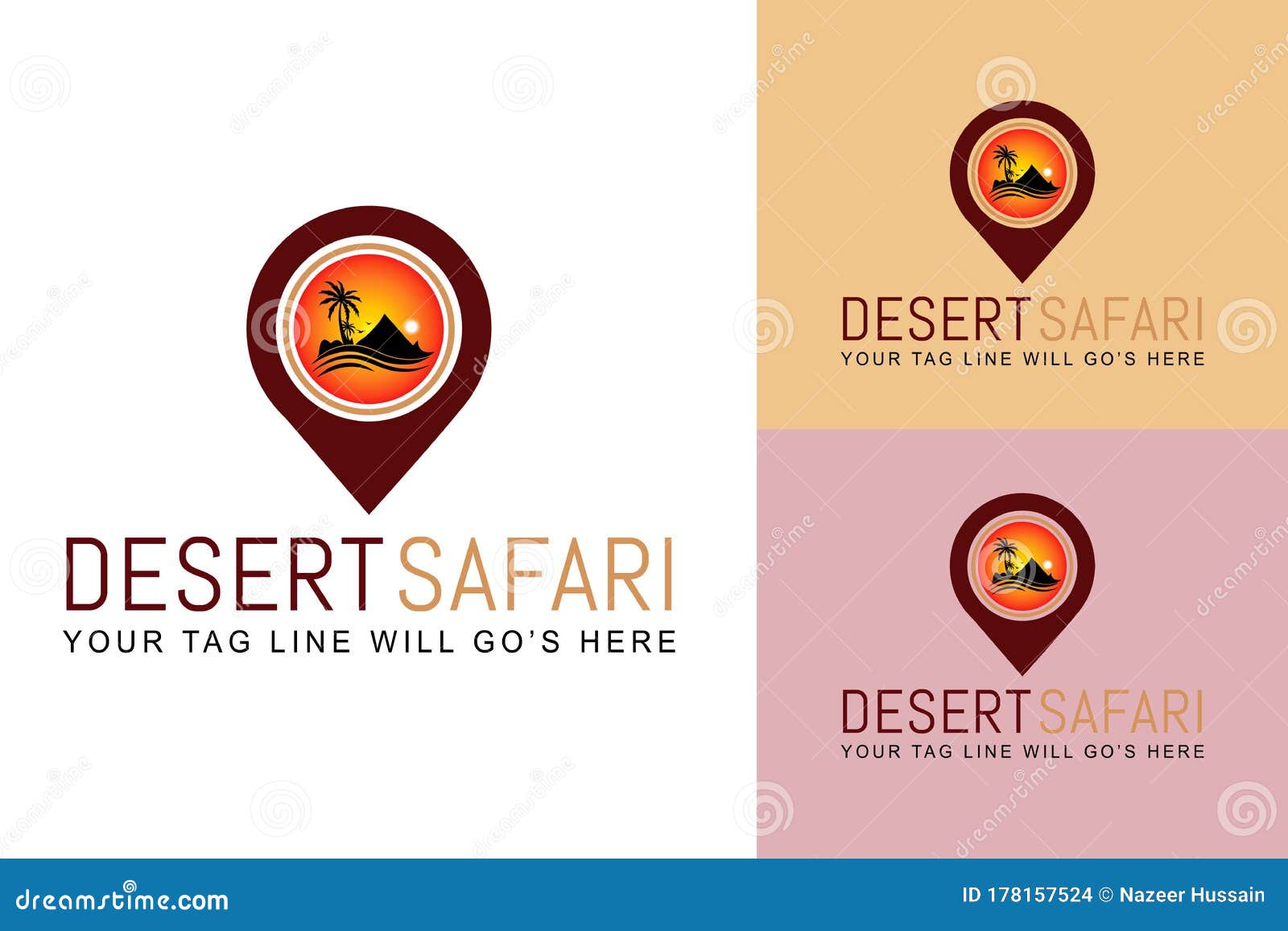 Desert Safari Abstract Logo Vector Stock Illustration - Illustration of ...