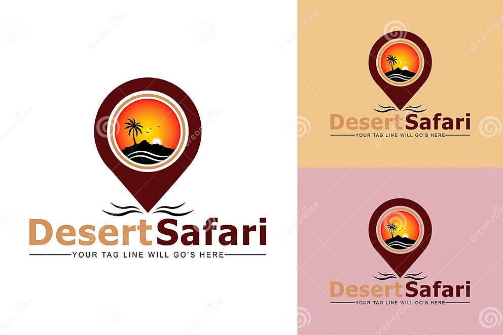 Desert Safari Vector Logo Icon Stock Vector - Illustration of animals ...