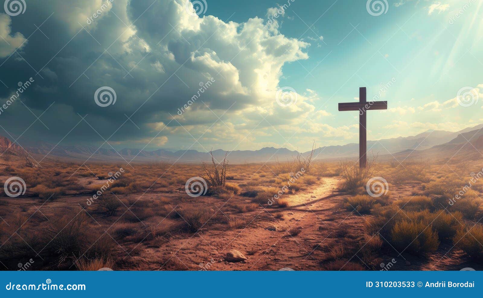 Desert Sanctuary: a Christian Oasis. Stock Illustration - Illustration ...