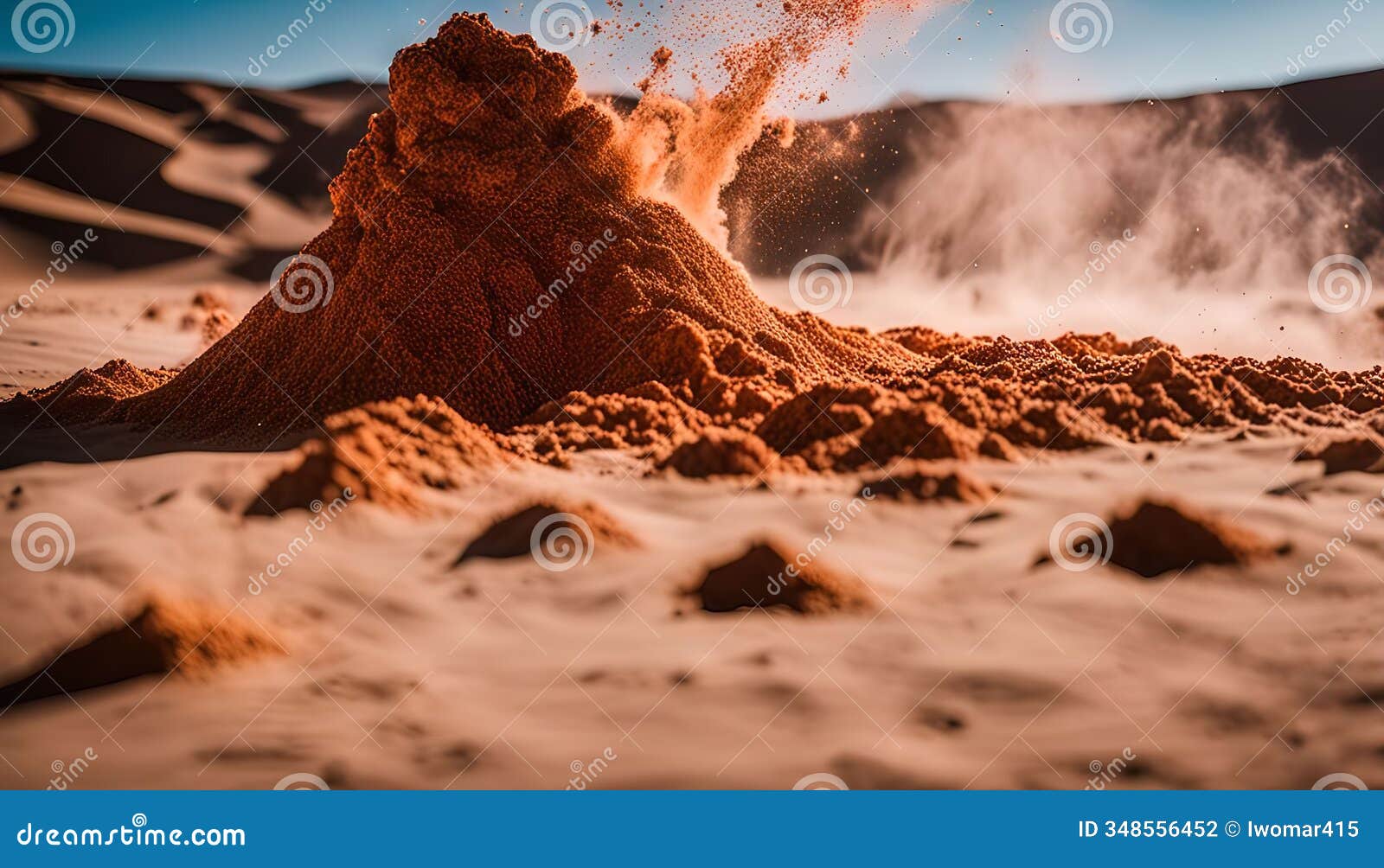 Desert Sand Dune Explosion stock illustration. Illustration of nature ...