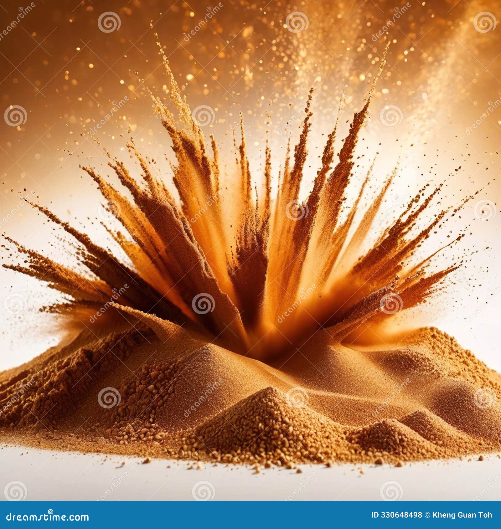 Desert Sand Dunes Exploding in Burst of Dust Stock Illustration ...