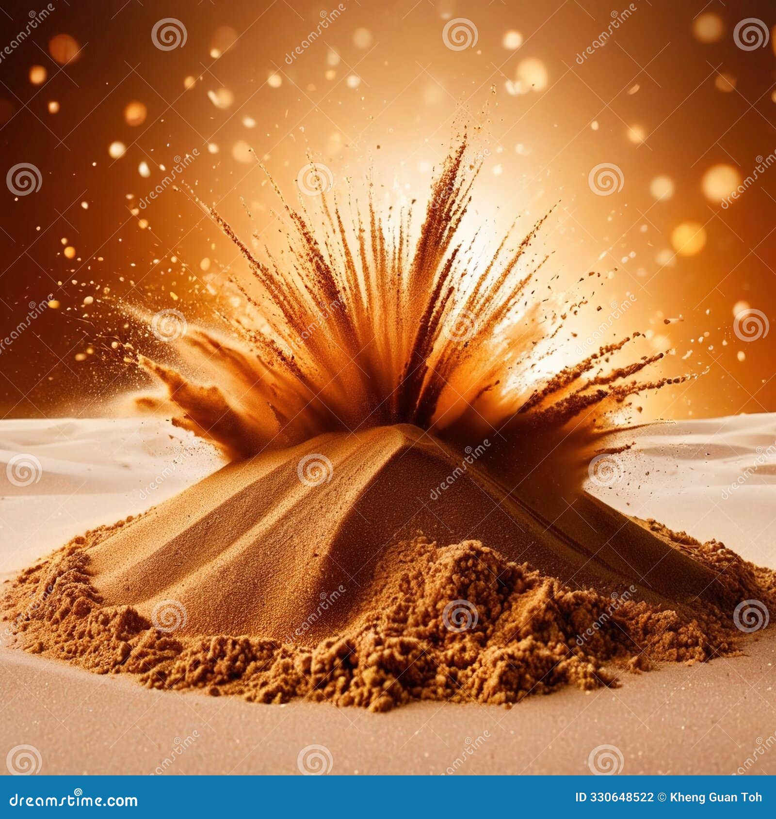 Desert Sand Dunes Exploding in Burst of Dust Stock Illustration ...