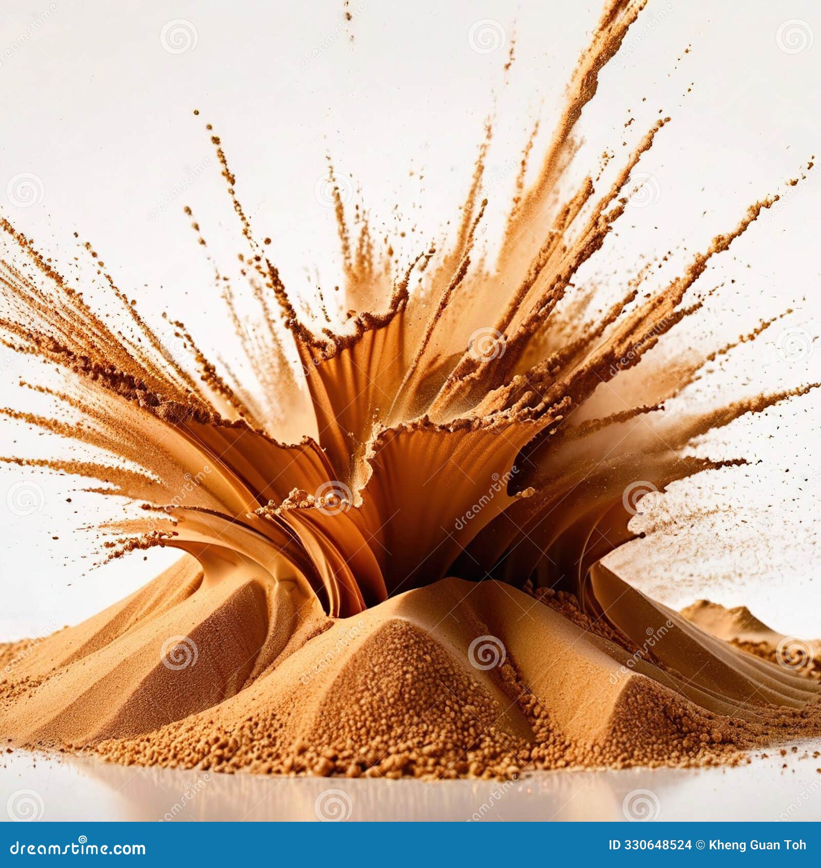 Desert Sand Dunes Exploding in Burst of Dust Stock Illustration ...