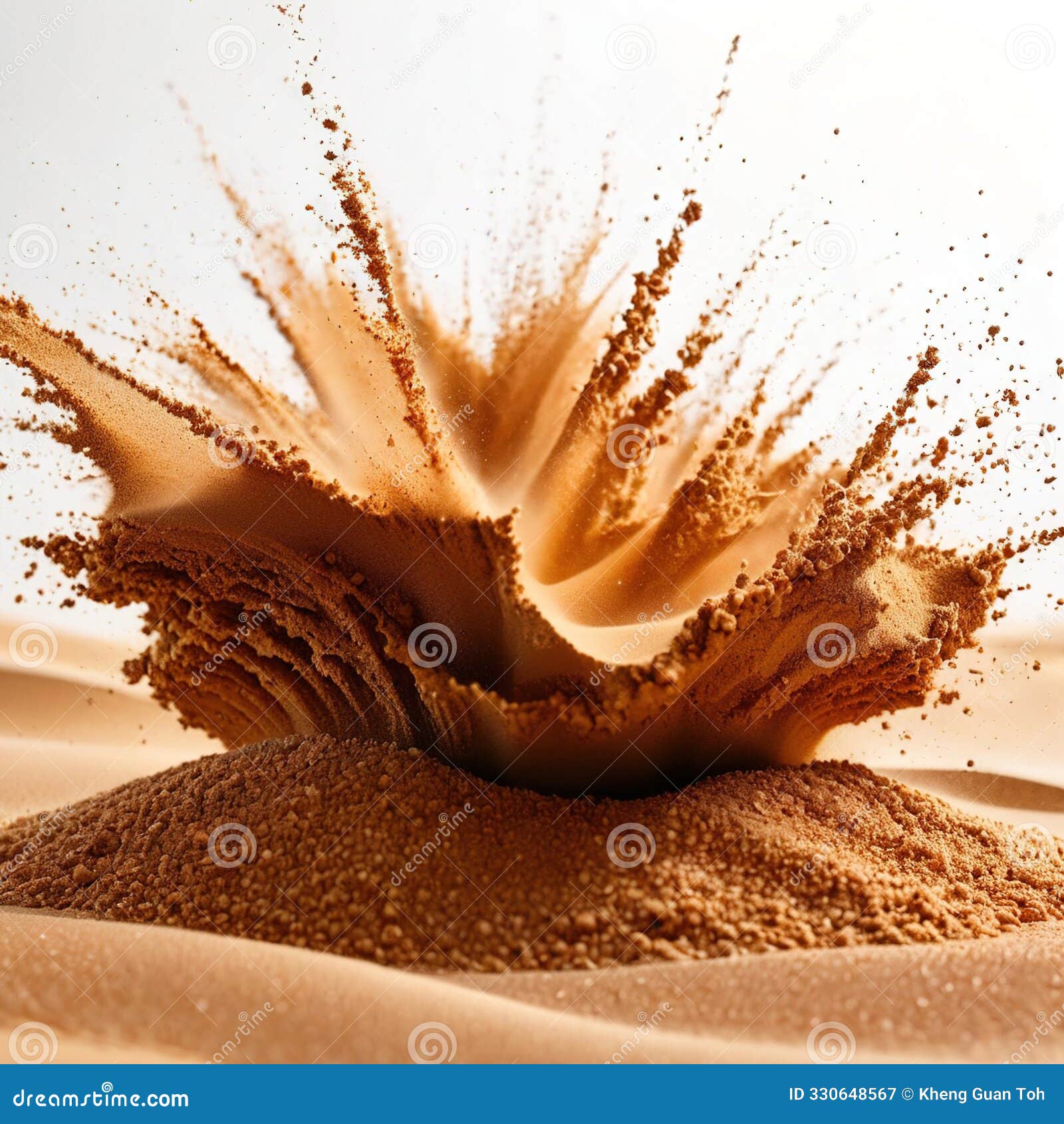 Desert Sand Dunes Exploding in Burst of Dust Stock Illustration ...