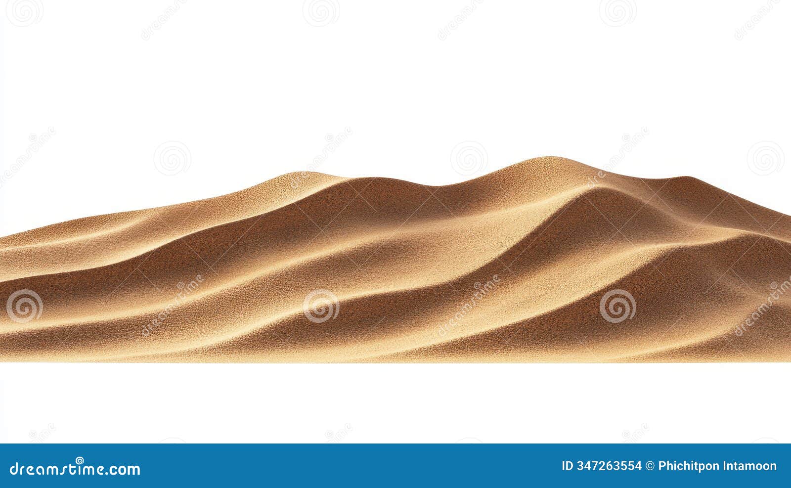 Desert Sand Pile, Dune Isolated on White, with Clipping Path, Side View ...
