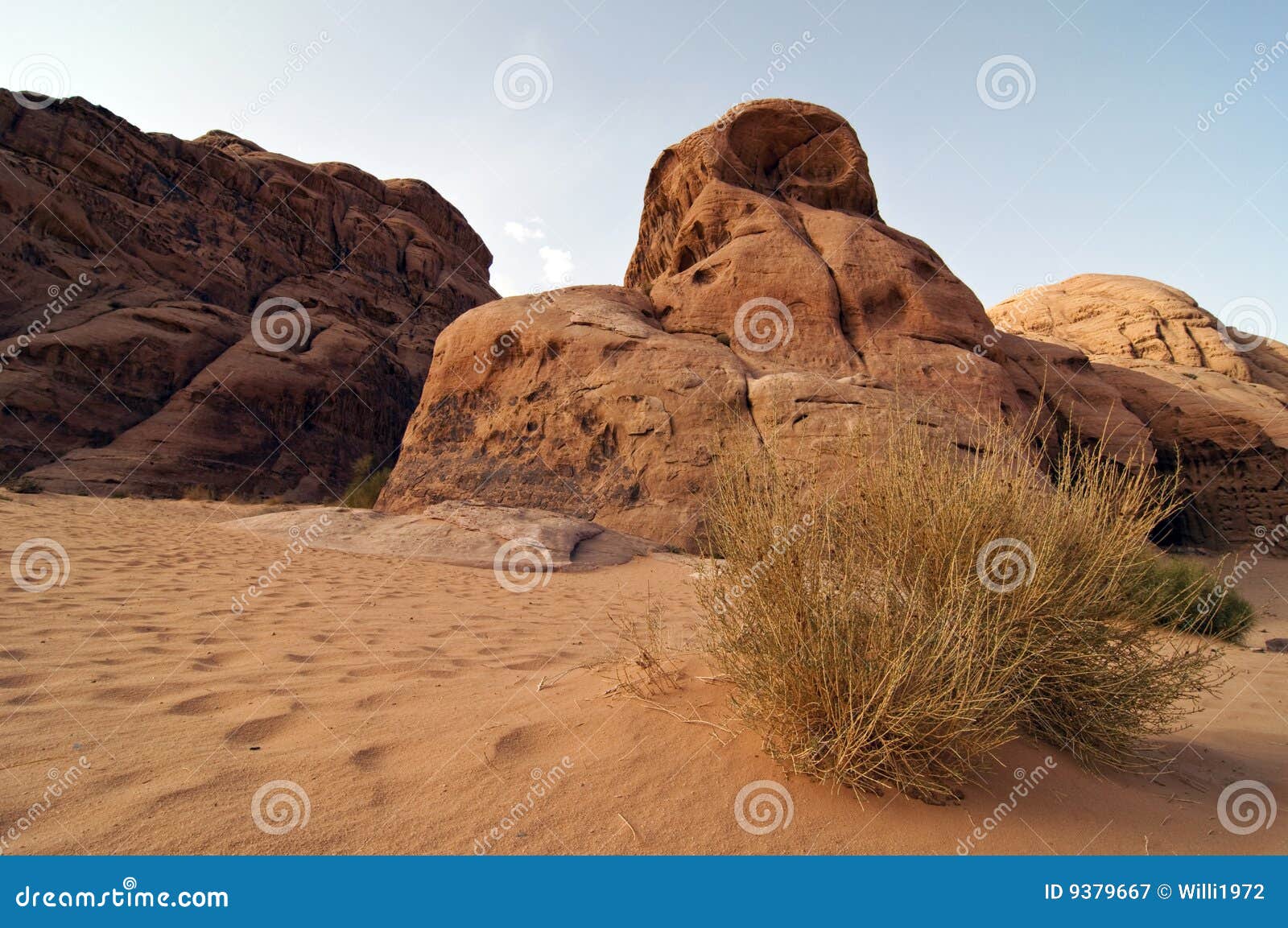 Desert Sand, Scrub and Hills - Wadi Rum, Jordan Stock Image - Image of ...