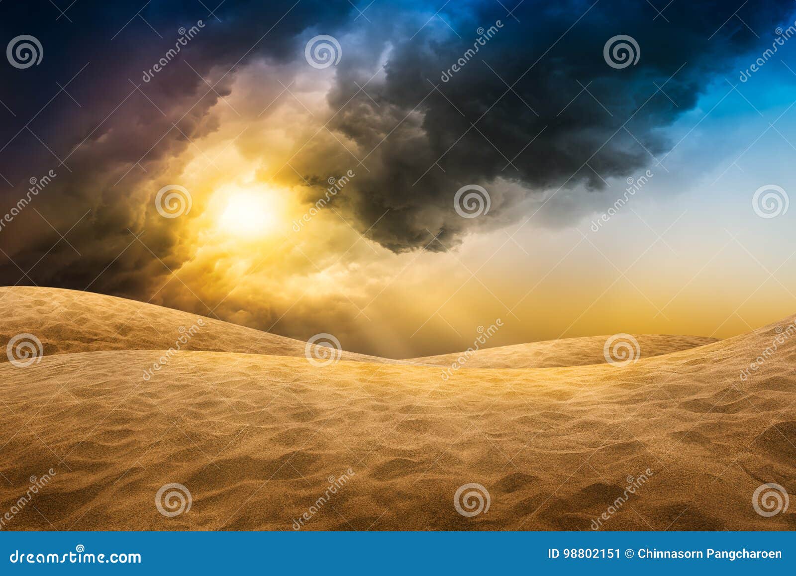 Desert Sand with Storm Cloud Stock Image - Image of dubai, motion: 98802151
