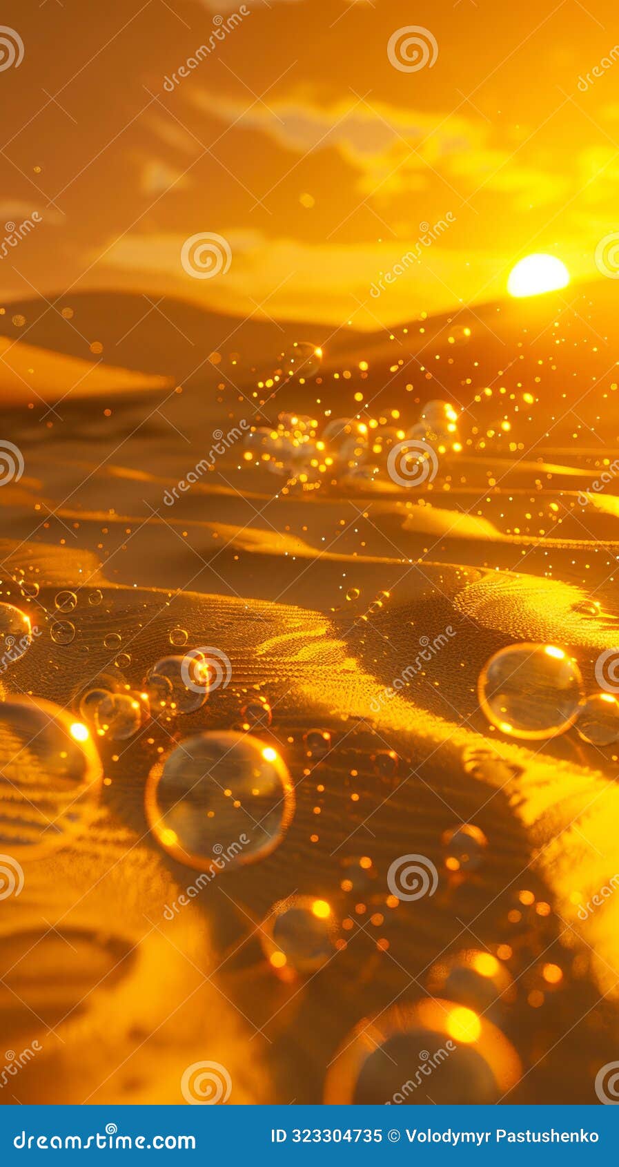 A Desert Scene with Bubbles in the Sand Stock Image - Image of amber ...