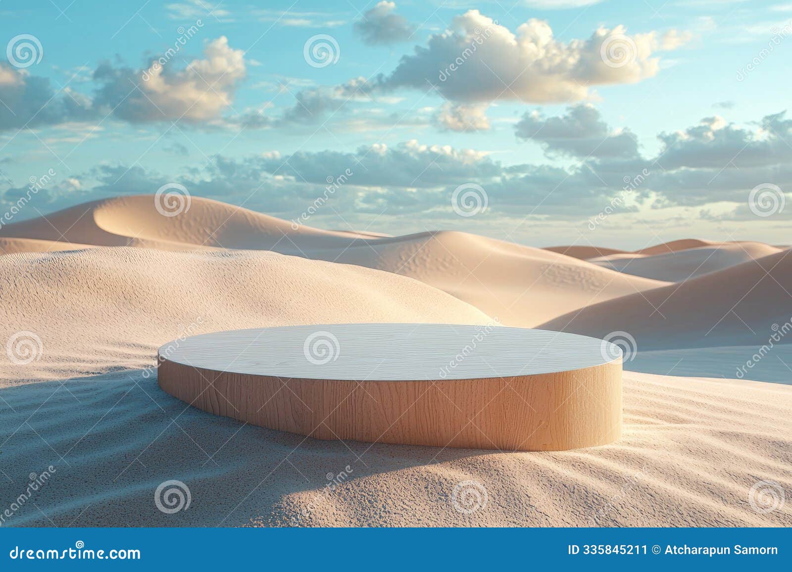 A Desert Scene with a Large, Round Sandstone Structure in the Middle ...