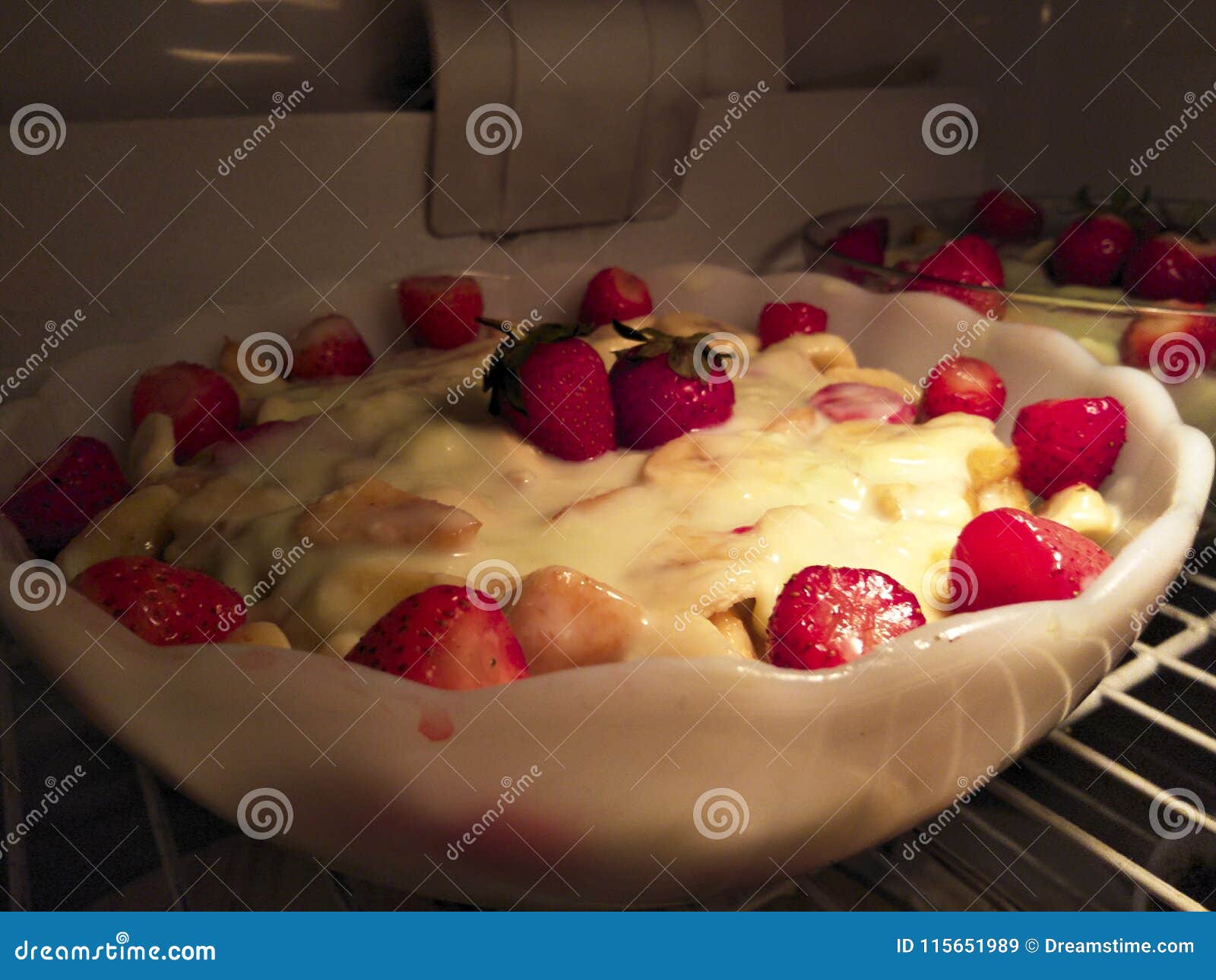 Desert with Strawbery Topping Stock Image - Image of food, fruit: 115651989
