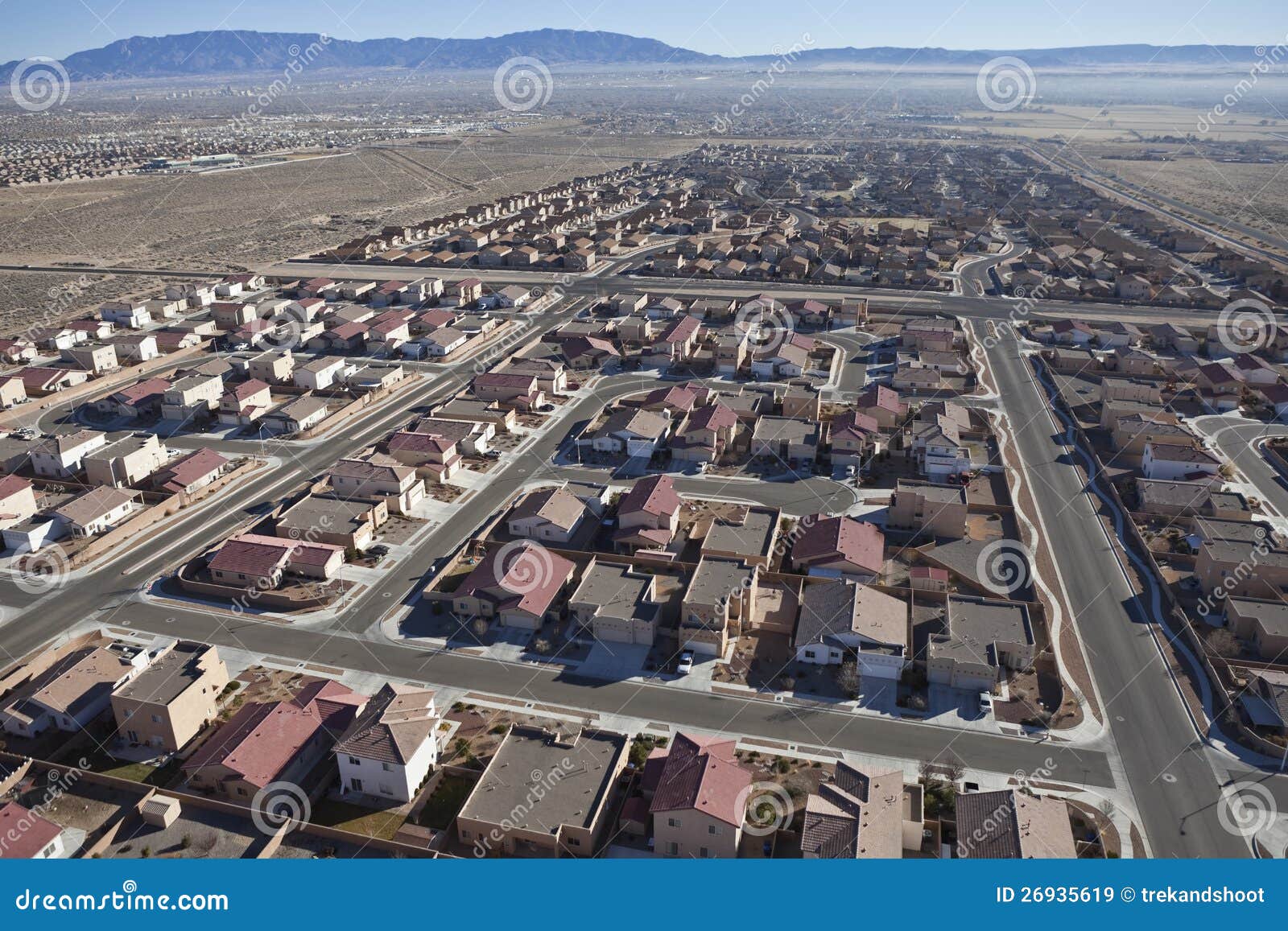 Desert Suburban Subdivision Aerial Stock Image - Image of residences ...