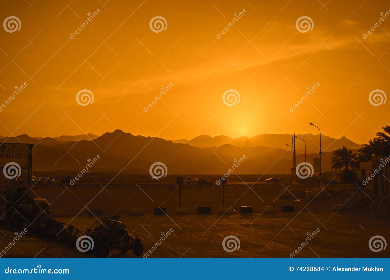 Desert sunset stock photo. Image of natural, safari, extreme - 74228684