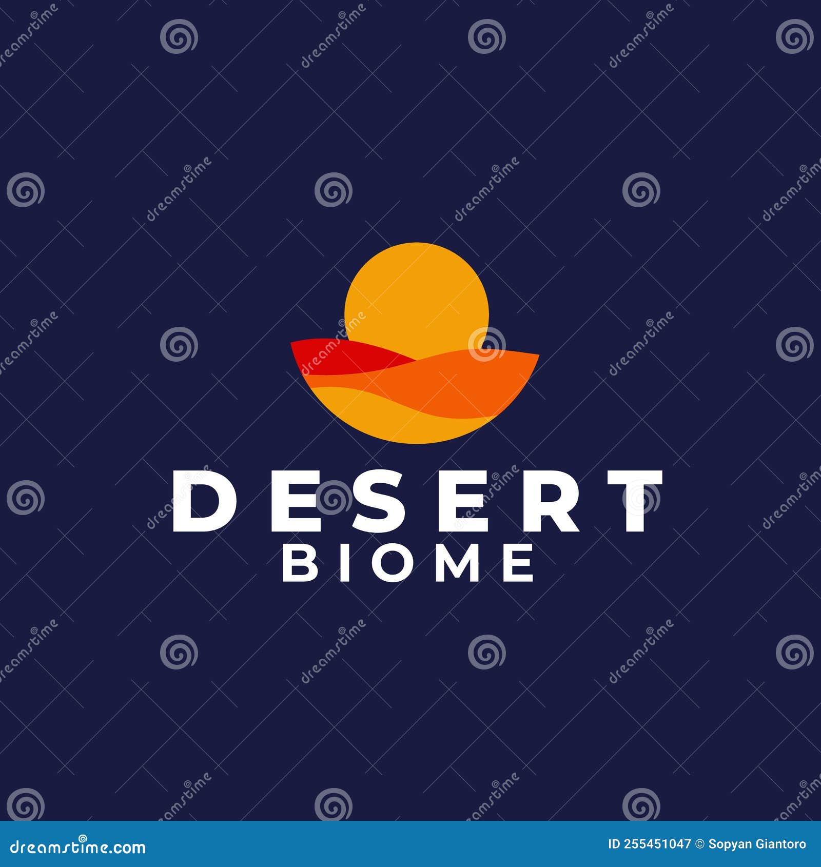 Desert Sunset Logo Design Vector Template Stock Vector - Illustration ...