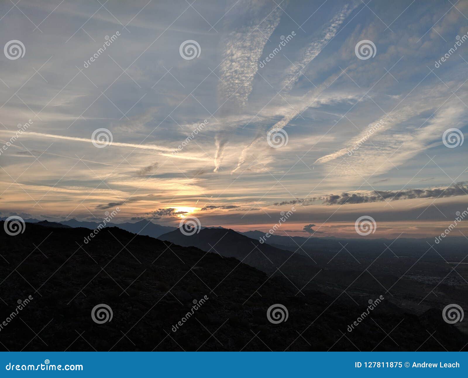 Desert sunset stock image. Image of valley, sunset, desert - 127811875