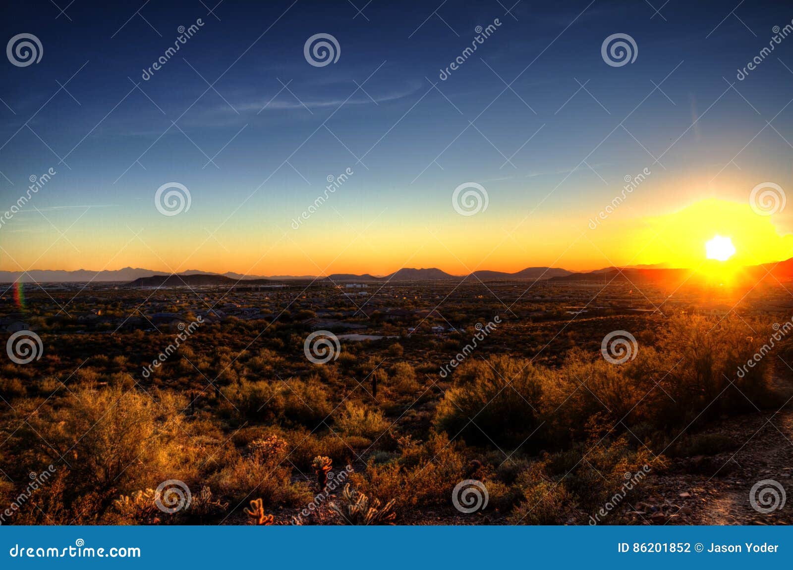 Desert Sunset stock photo. Image of dusk, sunset, high - 86201852