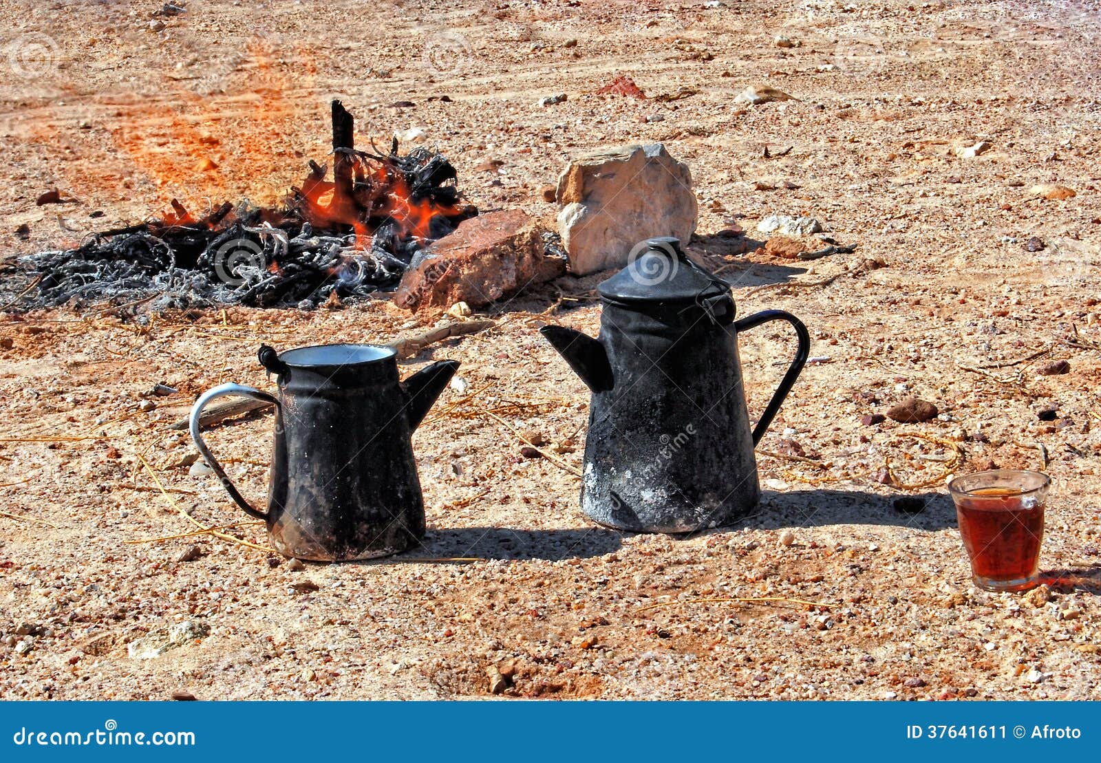 Desert tea stock image. Image of fire, sand, scenery - 37641611