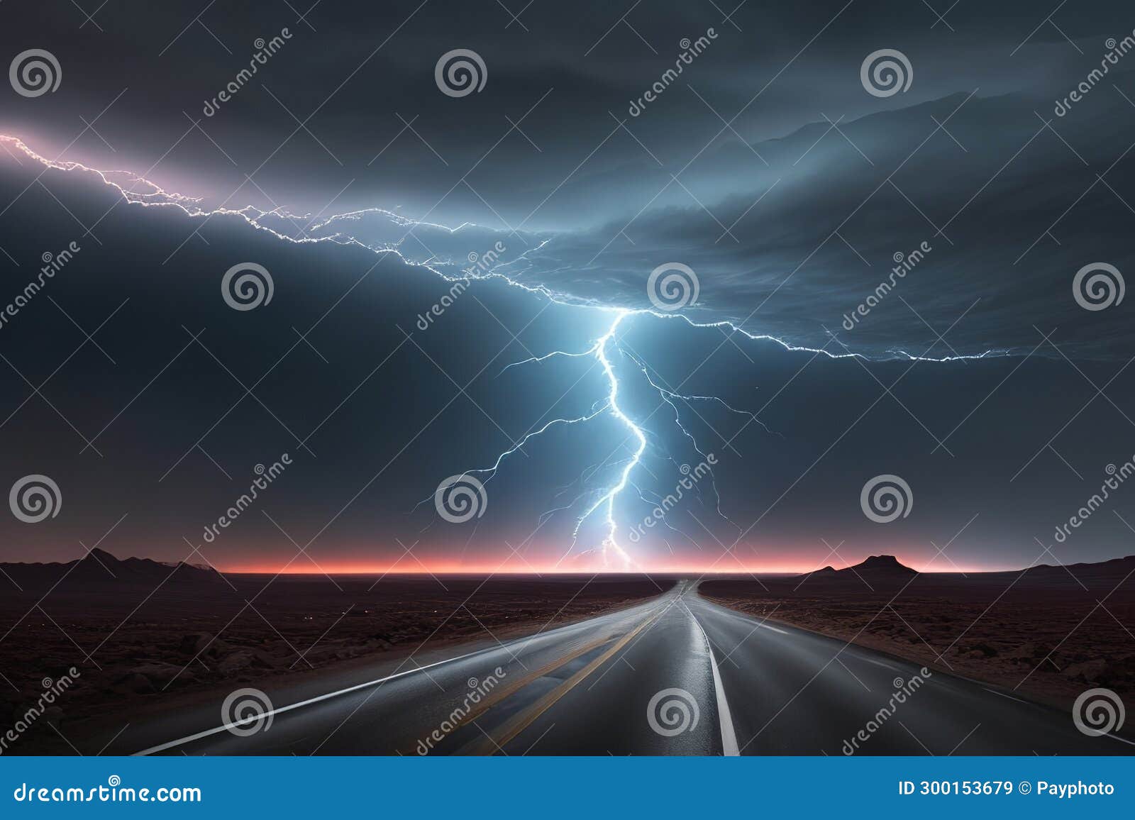Desert Thunder: Capturing the Power of Lightning on a Lone Road in the ...