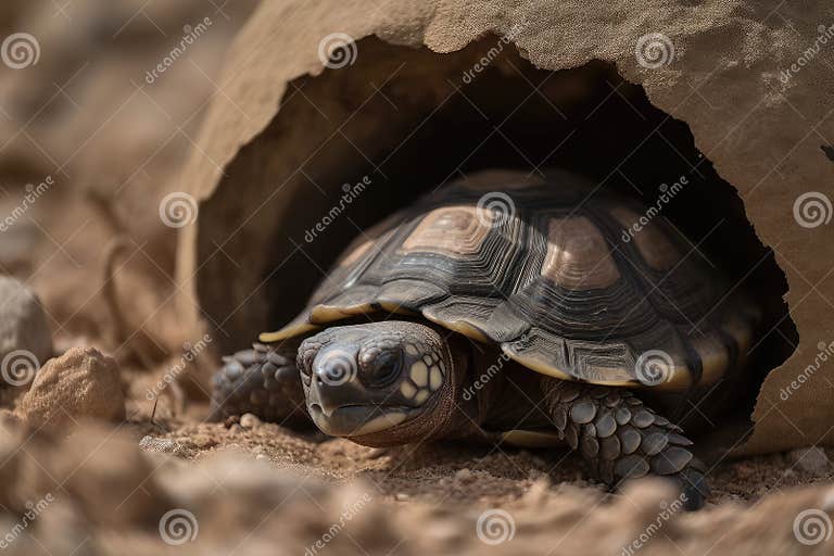 Desert Tortoise Emerging from Its Shell for the First Time Stock ...