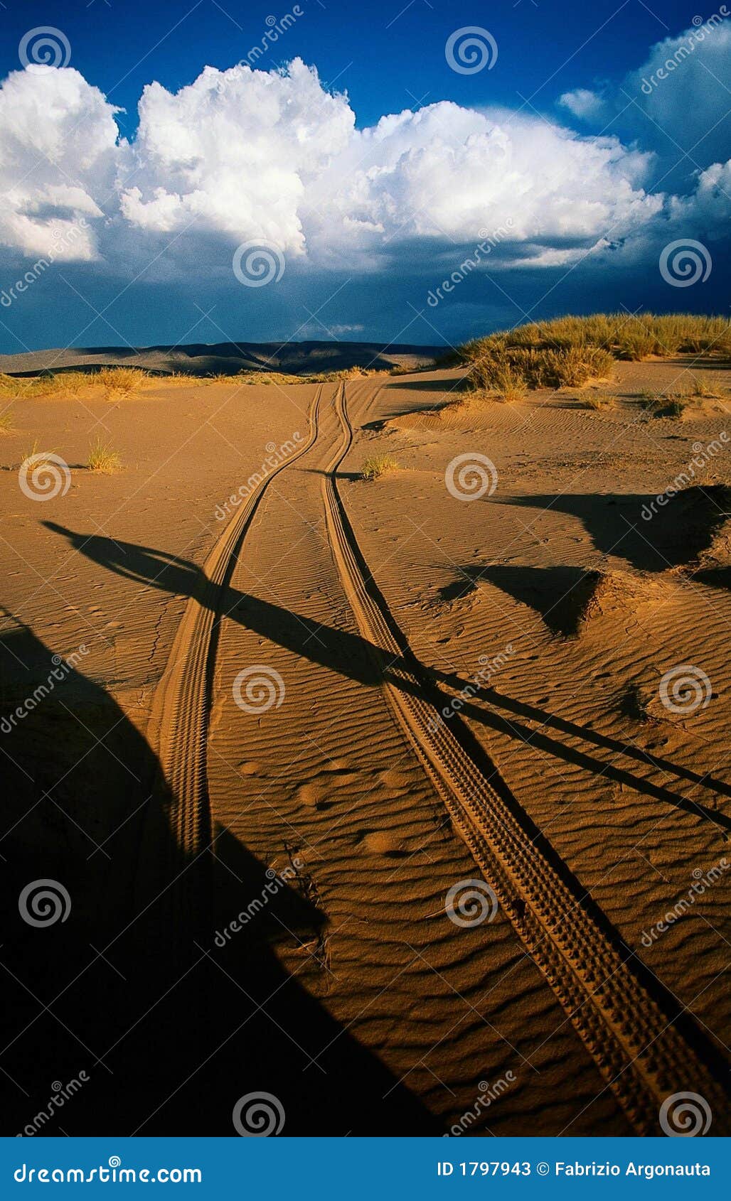 Desert track sunset stock image. Image of storm, thirst - 1797943