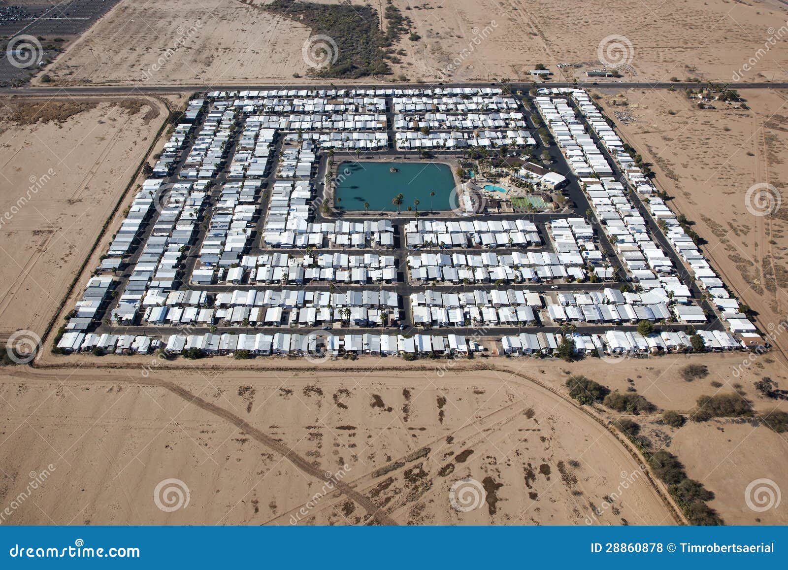 Desert Trailer Park stock photo. Image of sunny, aluminium - 28860878
