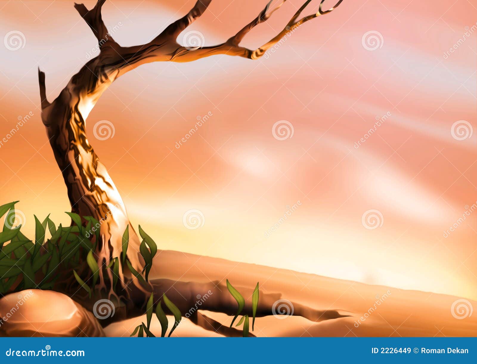 Desert tree stock illustration. Illustration of sand, composition - 2226449