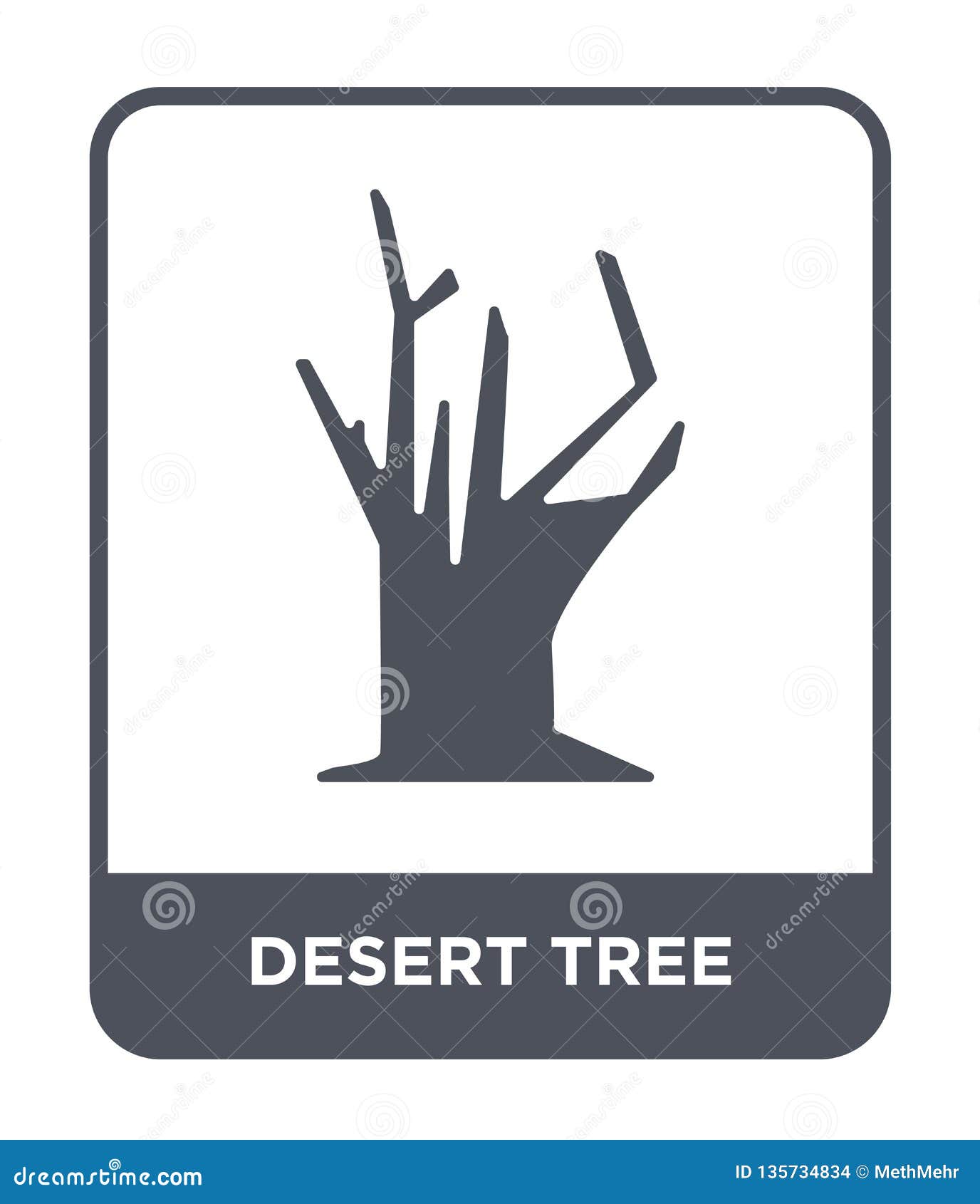Desert Tree Icon in Trendy Design Style. Desert Tree Icon Isolated on ...