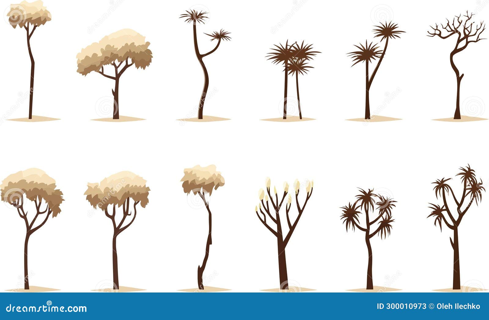 Desert Trees Set Isolated Vector Style Illustration Stock Vector ...