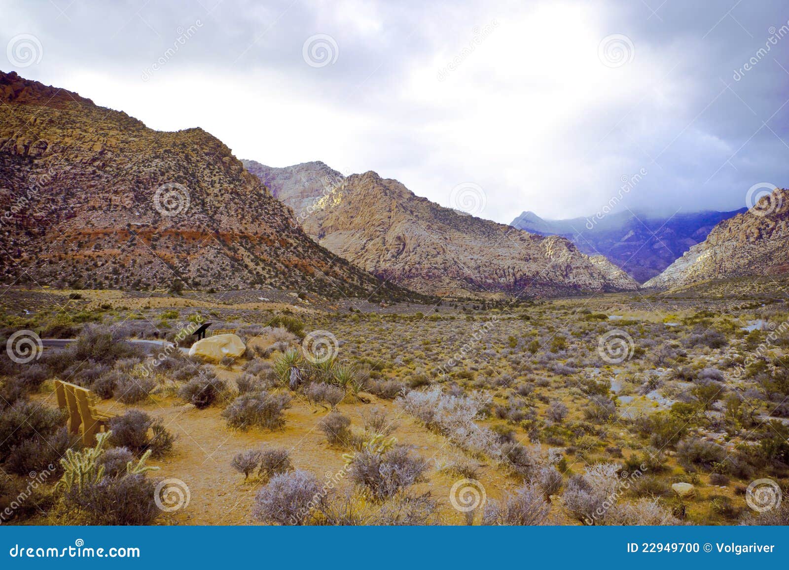 Desert Valley. stock photo. Image of cloudy, cloud, yellow - 22949700