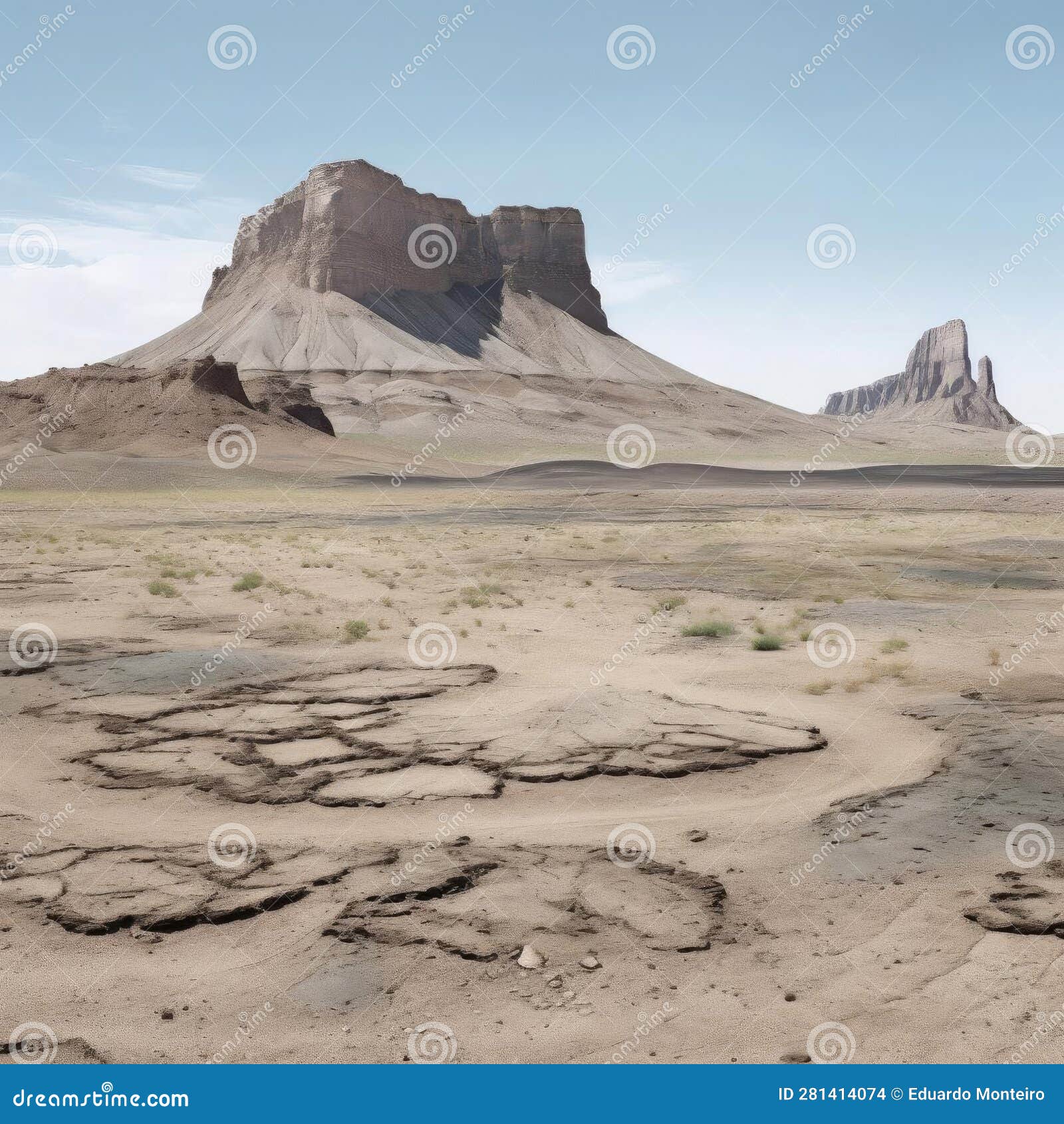 Desert Valley in a Asunny Day Stock Illustration - Illustration of ...