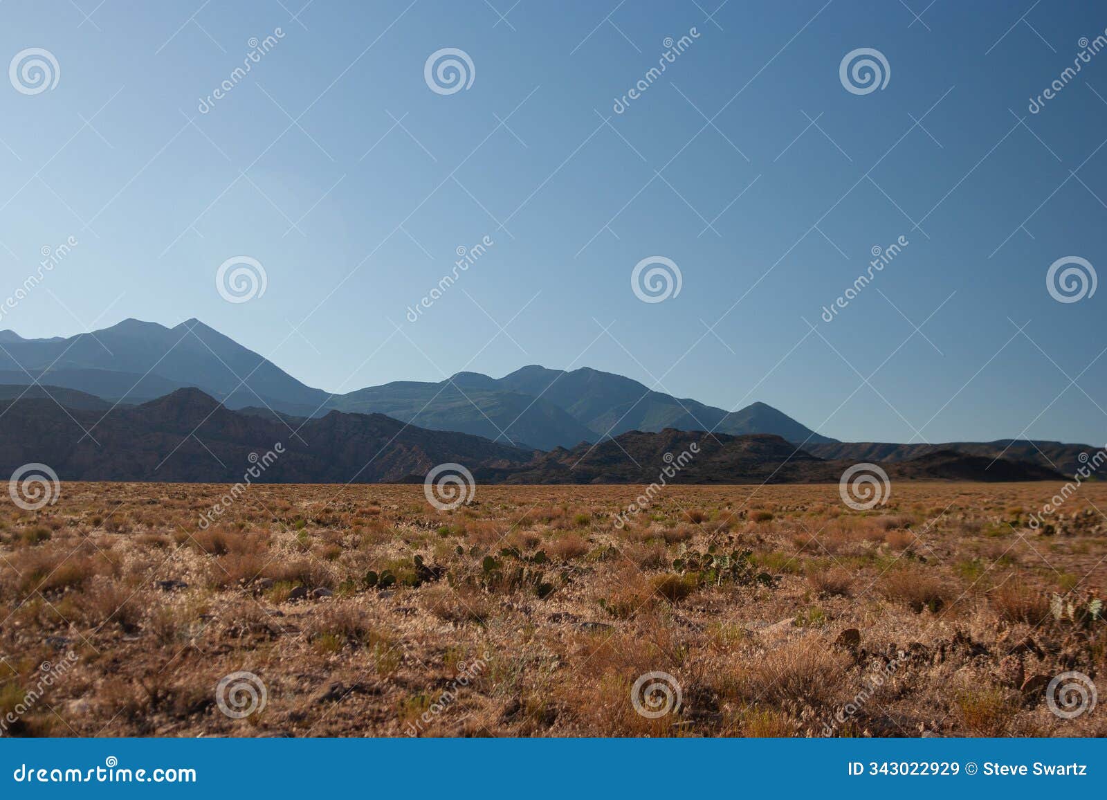 Desert Valley Floor with Mountains in the Background Stock Image ...