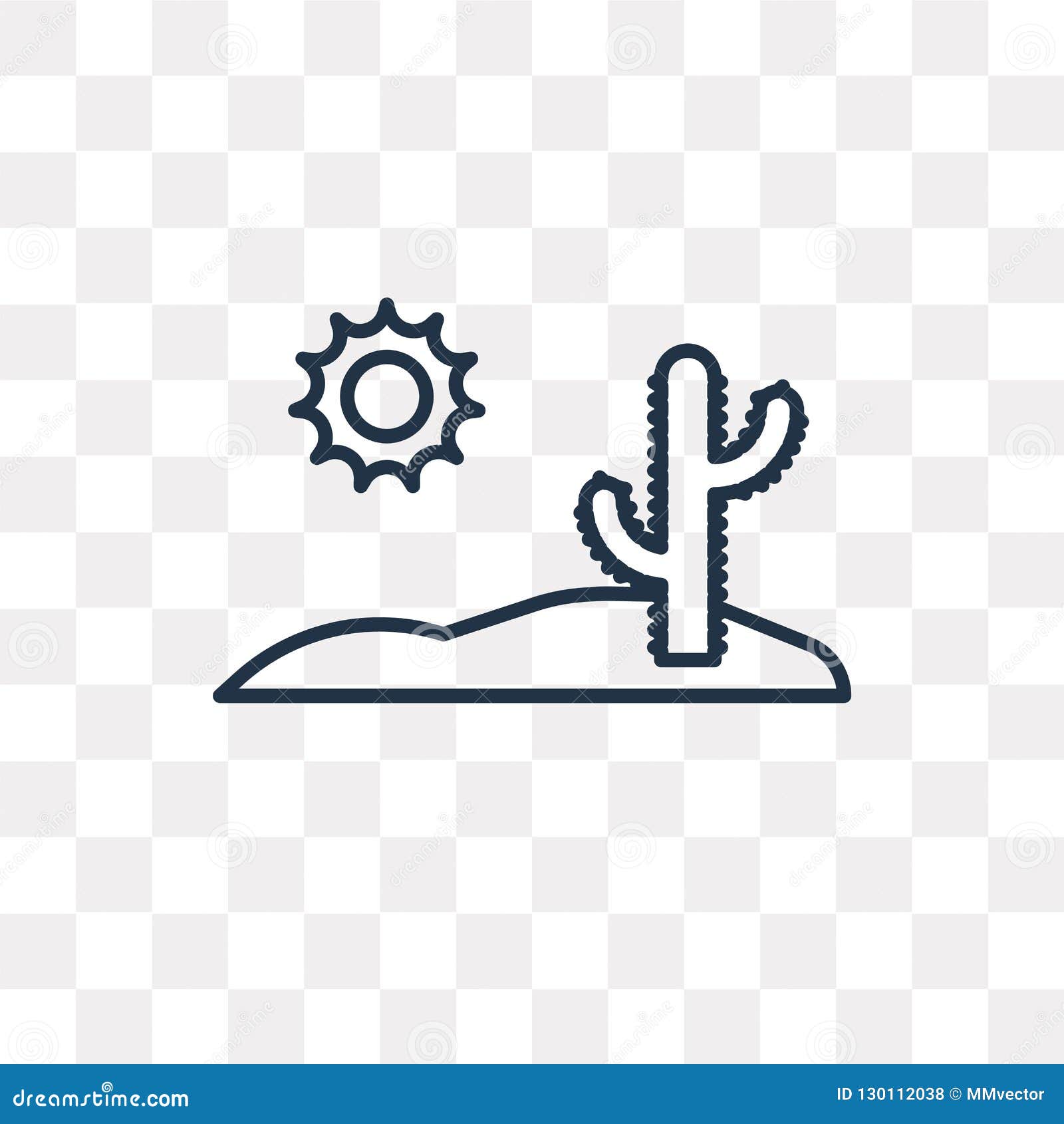 Desert Vector Icon Isolated on Transparent Background, Linear De Stock ...
