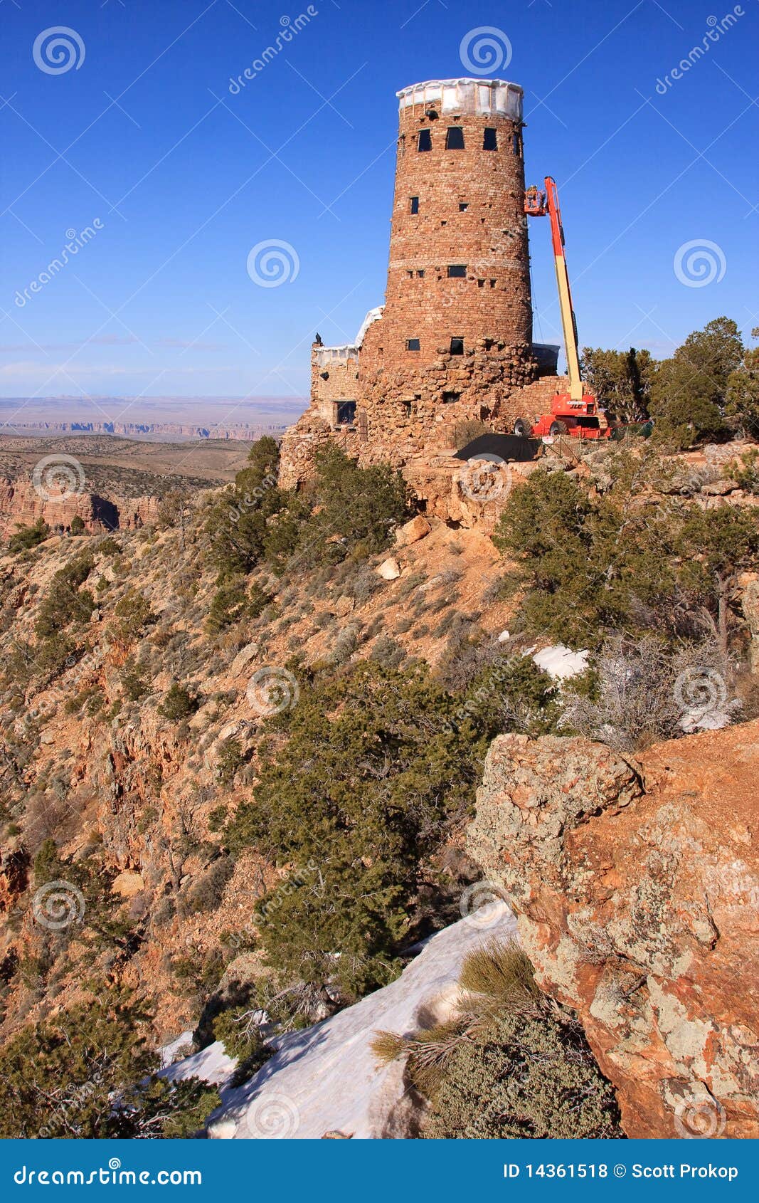 Desert View Watchtower Renovations Editorial Stock Photo - Image of ...