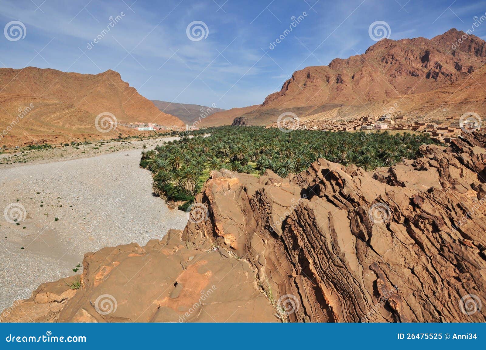 Desert village stock image. Image of palm, mountains - 26475525
