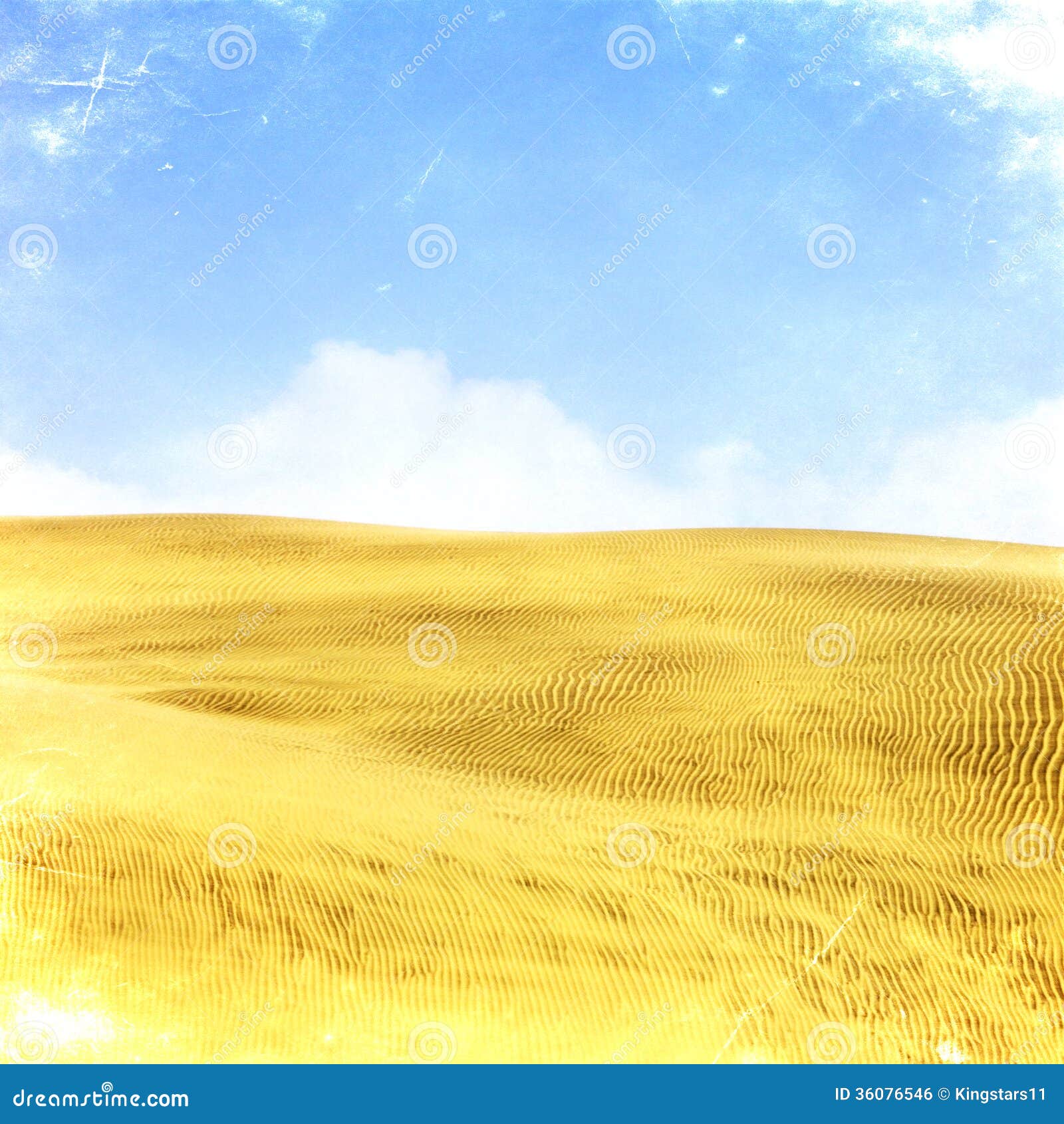 Desert Vintage Landscape with Clouds Stock Illustration - Illustration ...