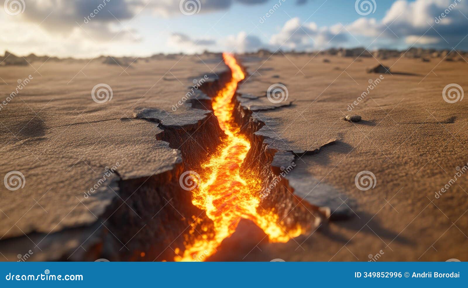 Fault Line As Geological Or Psychological Term Cartoon Vector ...