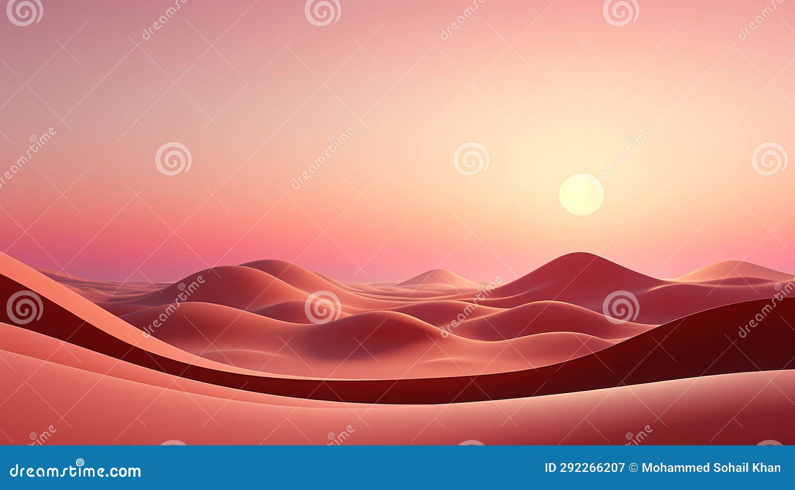 Desert Waves Landscape Abstract Red Color Background Stock Illustration ...