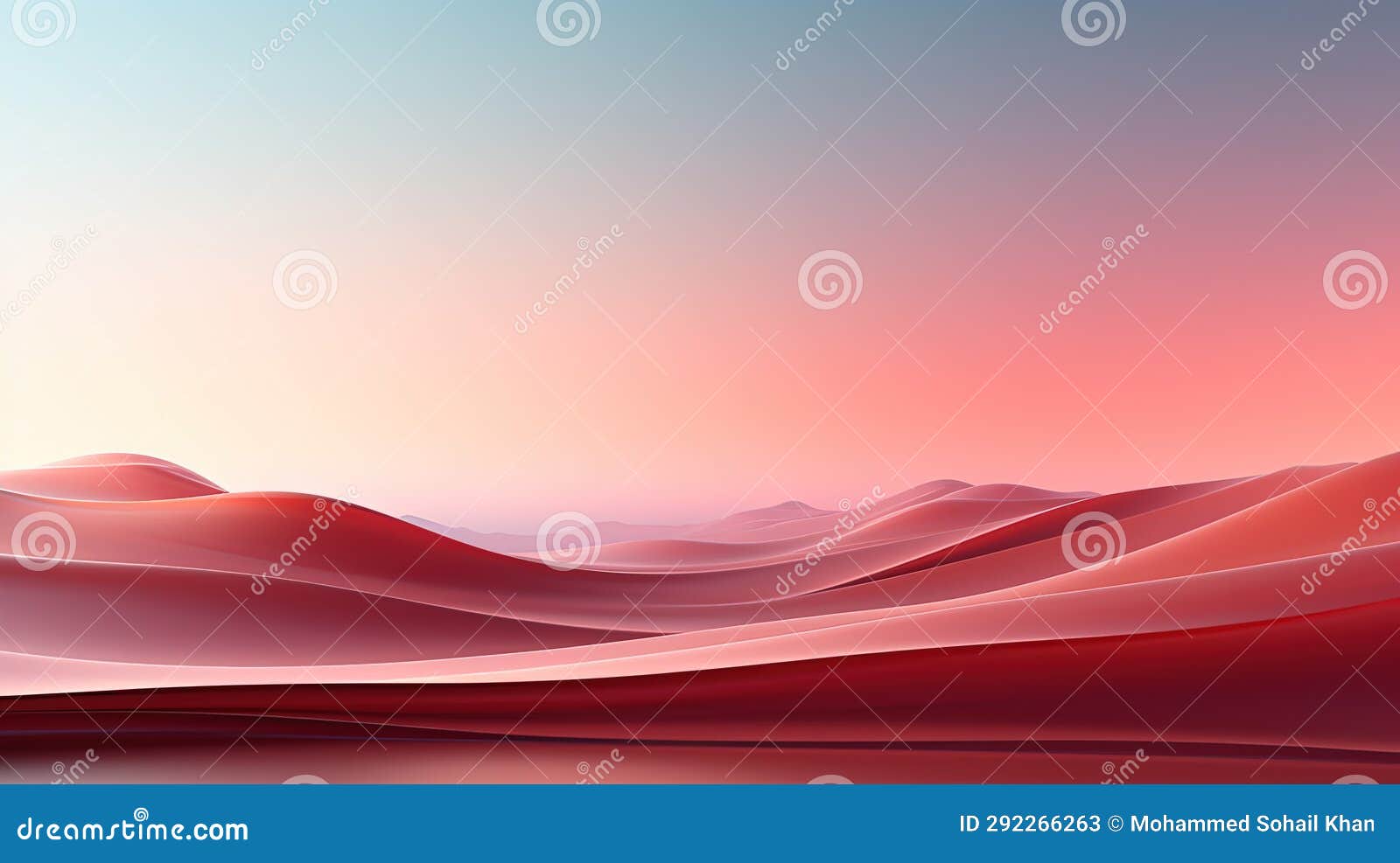 Desert Waves Landscape Abstract Red Color Background Stock Illustration ...