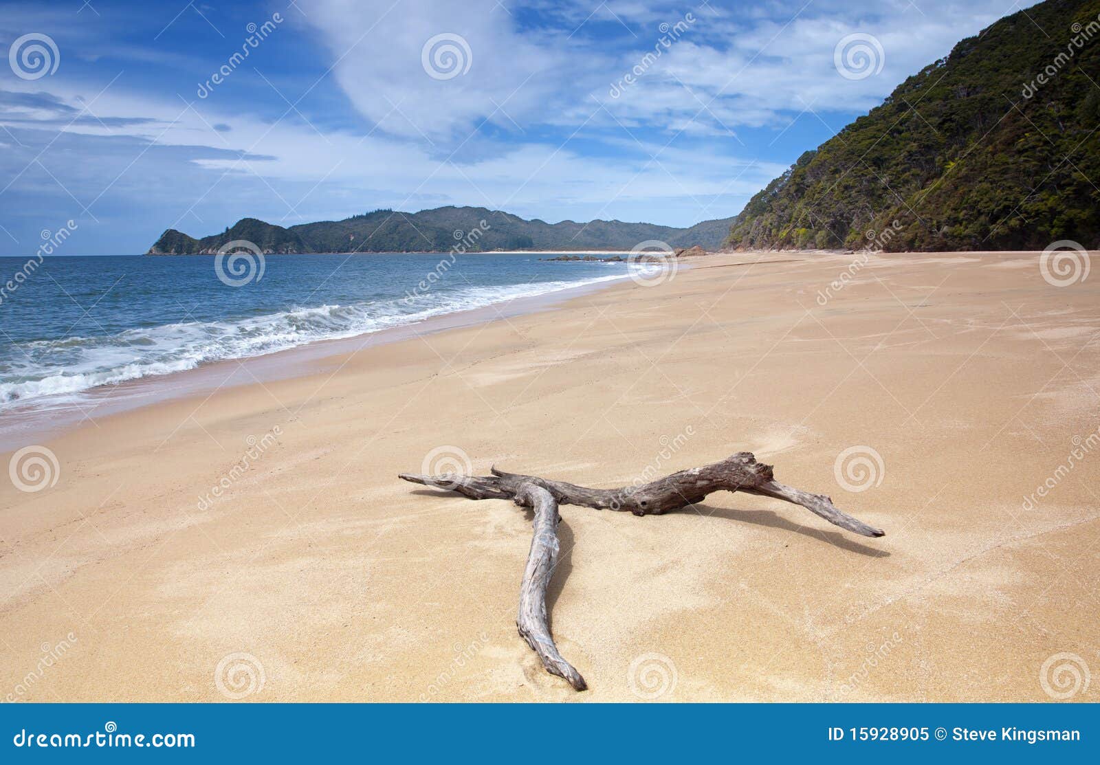 Deserted Beach stock image. Image of south, island, tasman - 15928905