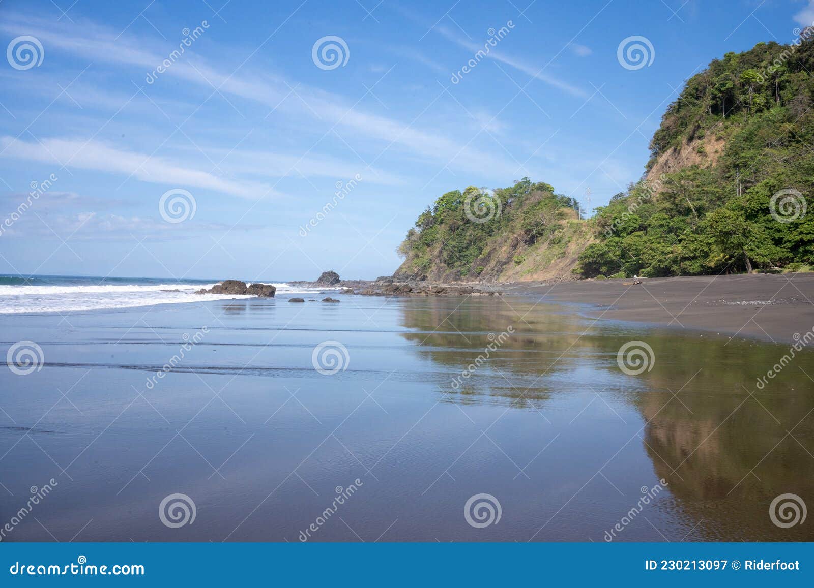 Deserted Beach with Rock Formations Stock Image - Image of heaven ...