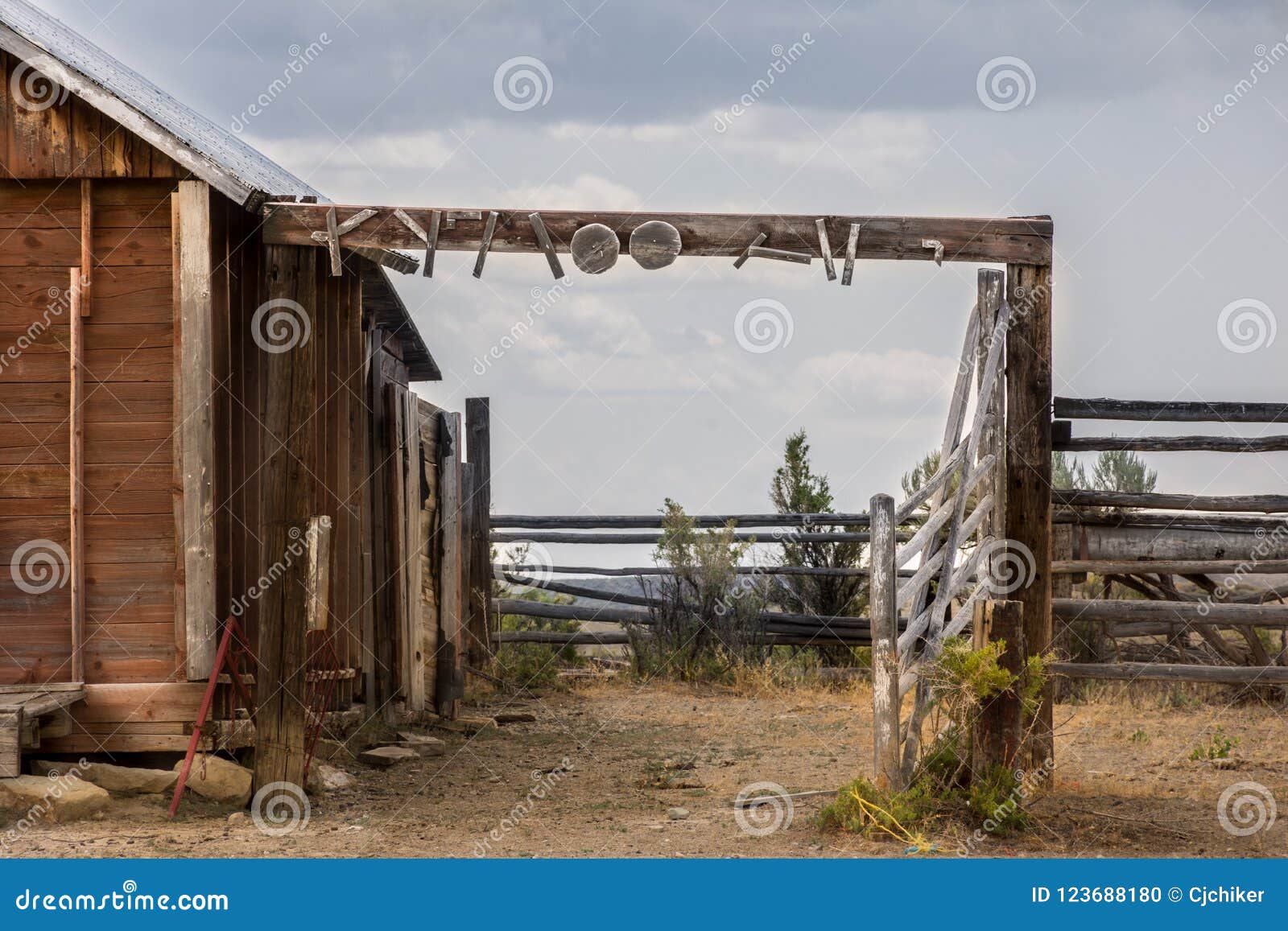 Deserted Corral in Western Scene Stock Photo - Image of brown, points ...