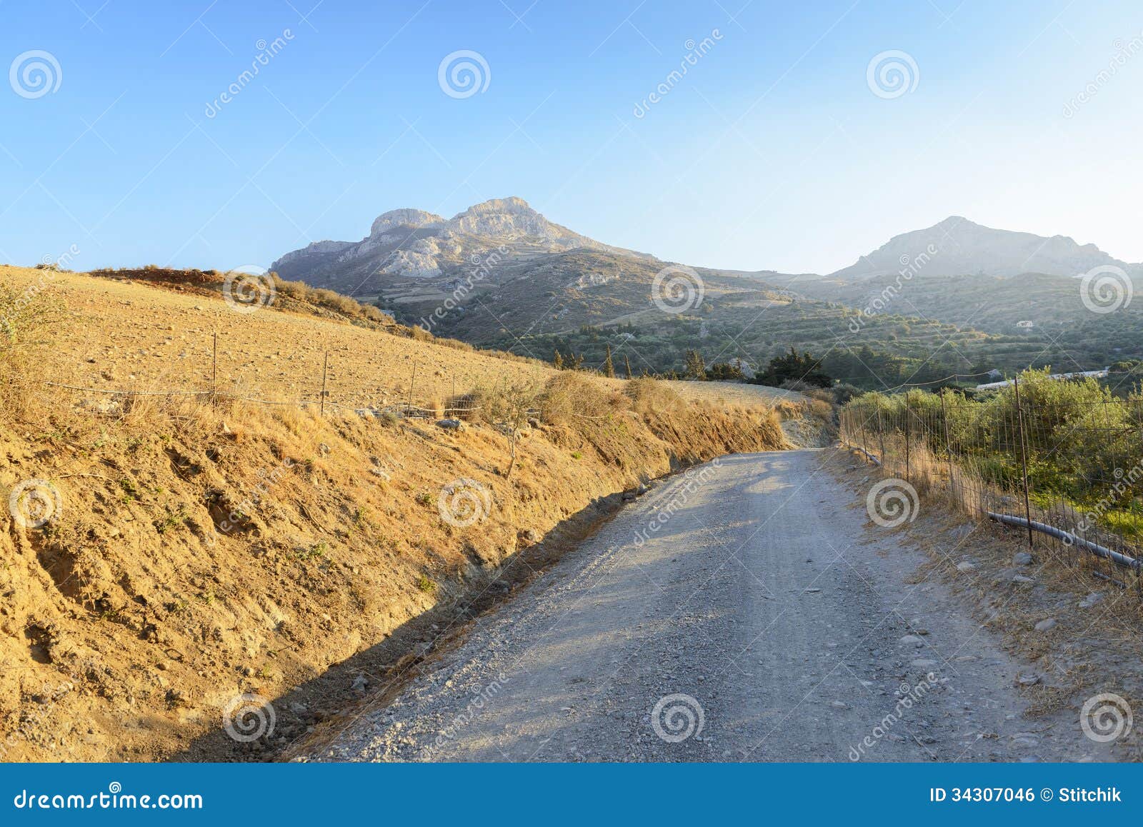 Deserted Country Road. Crete Stock Photo - Image of byway, narrow: 34307046