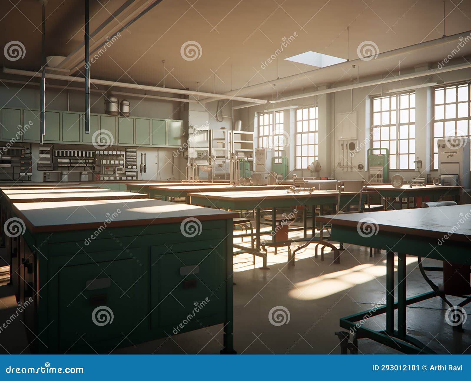 A Deserted Laboratory Classroom With Future Discoveries Royalty-Free ...