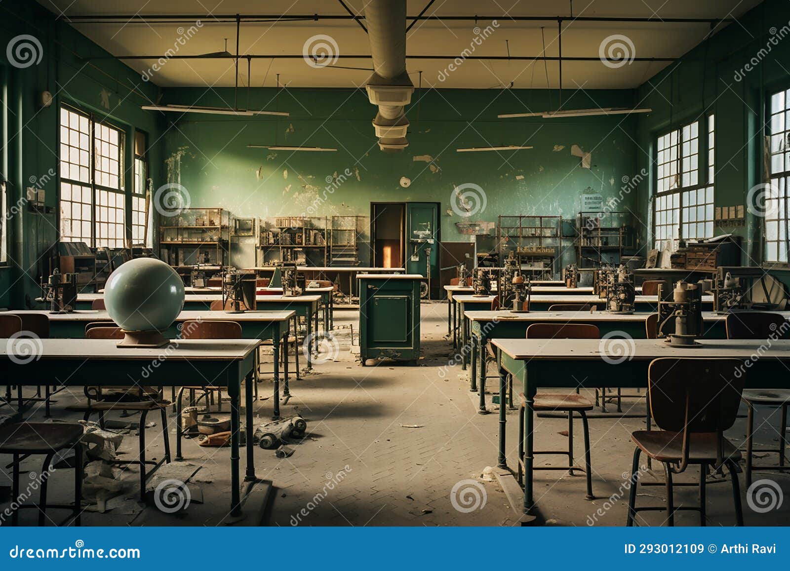 A Deserted Laboratory Classroom with Future Discoveries Stock ...